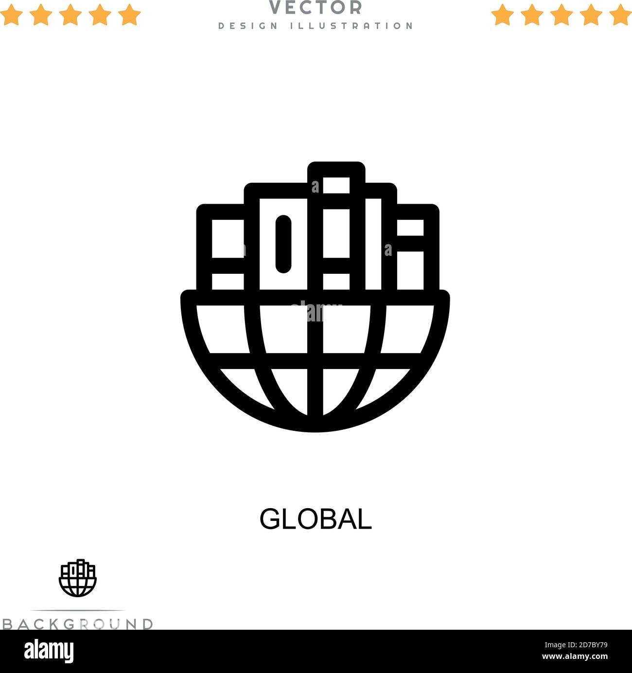 Global icon. Simple element from digital disruption collection. Line ...