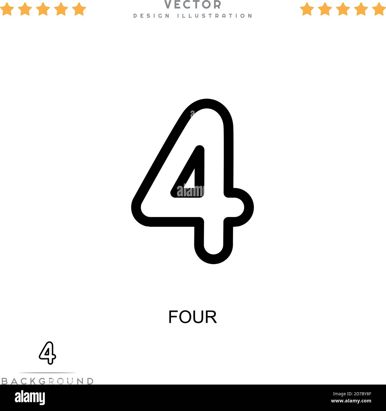 Four icon. Simple element from digital disruption collection. Line Four ...