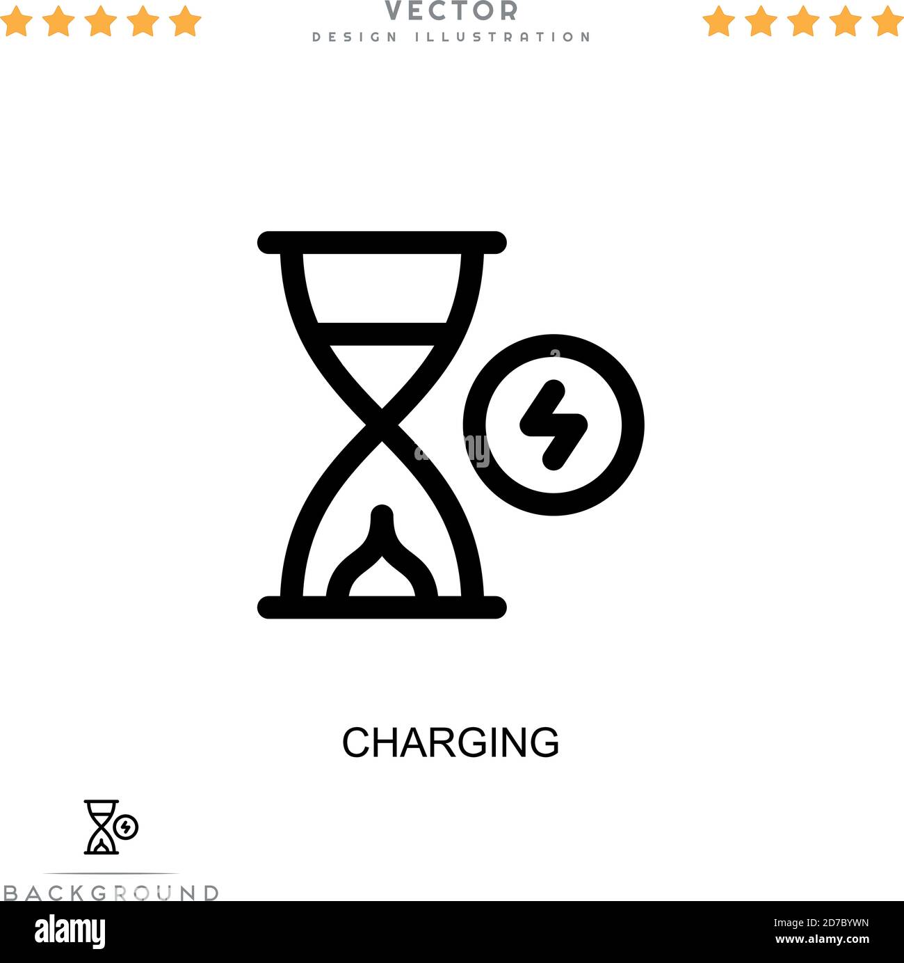 Charging icon. Simple element from digital disruption collection. Line ...