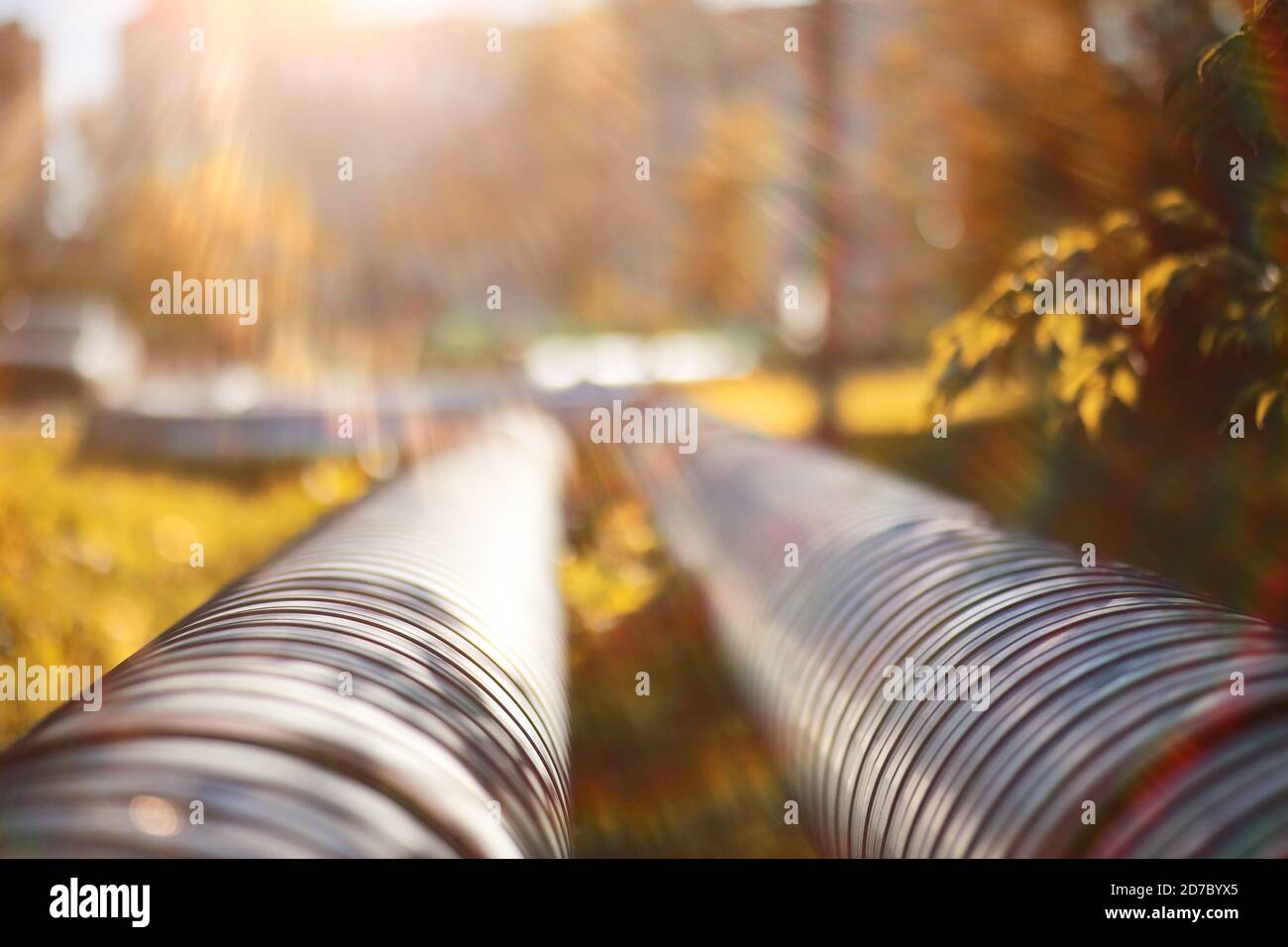 Industrial pipes on street construction Stock Photo - Alamy