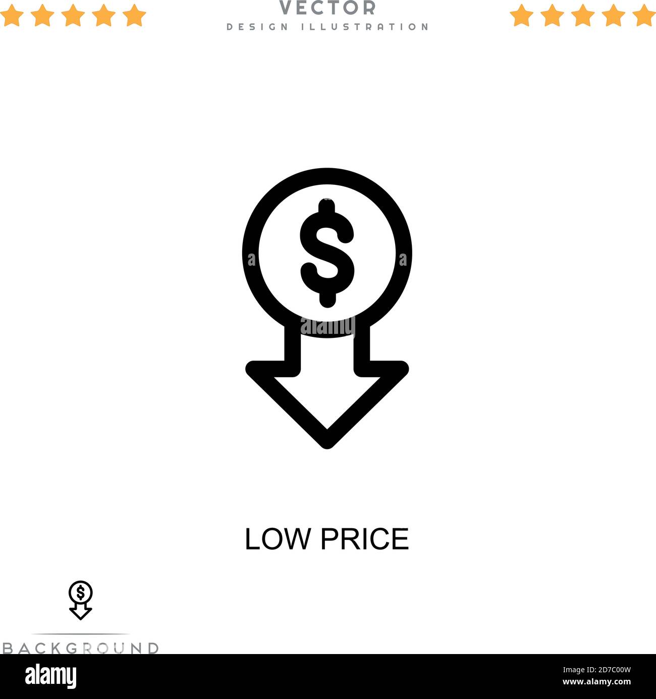 Low price icon. Simple element from digital disruption collection. Line ...