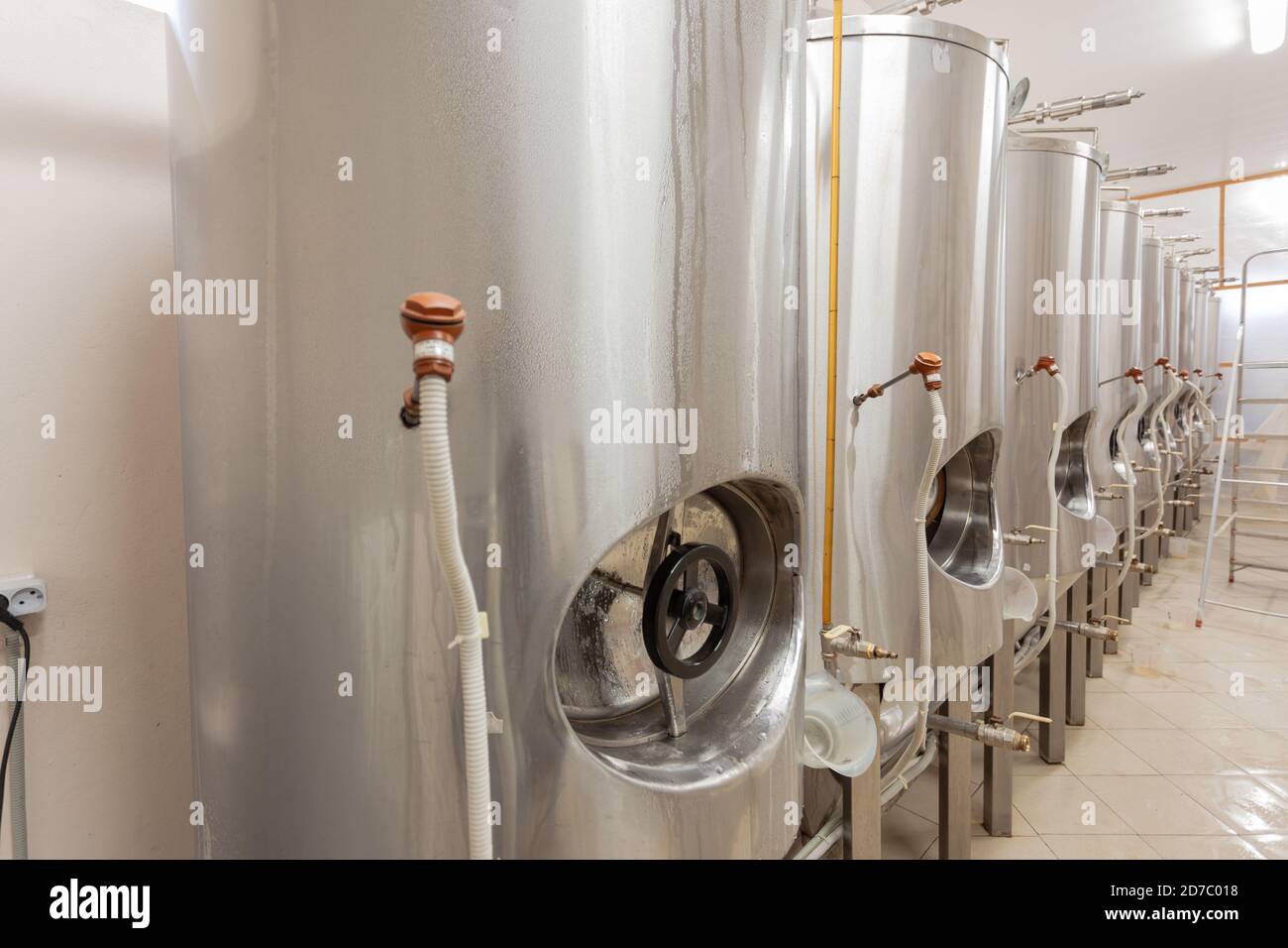 Beer factory, beer tanks are covered Stock Photo - Alamy