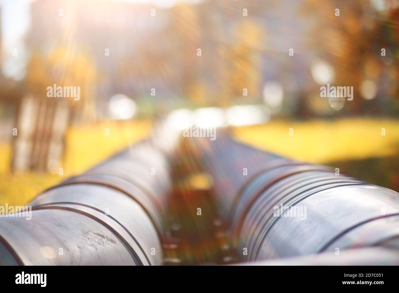 Industrial pipes on street construction Stock Photo - Alamy