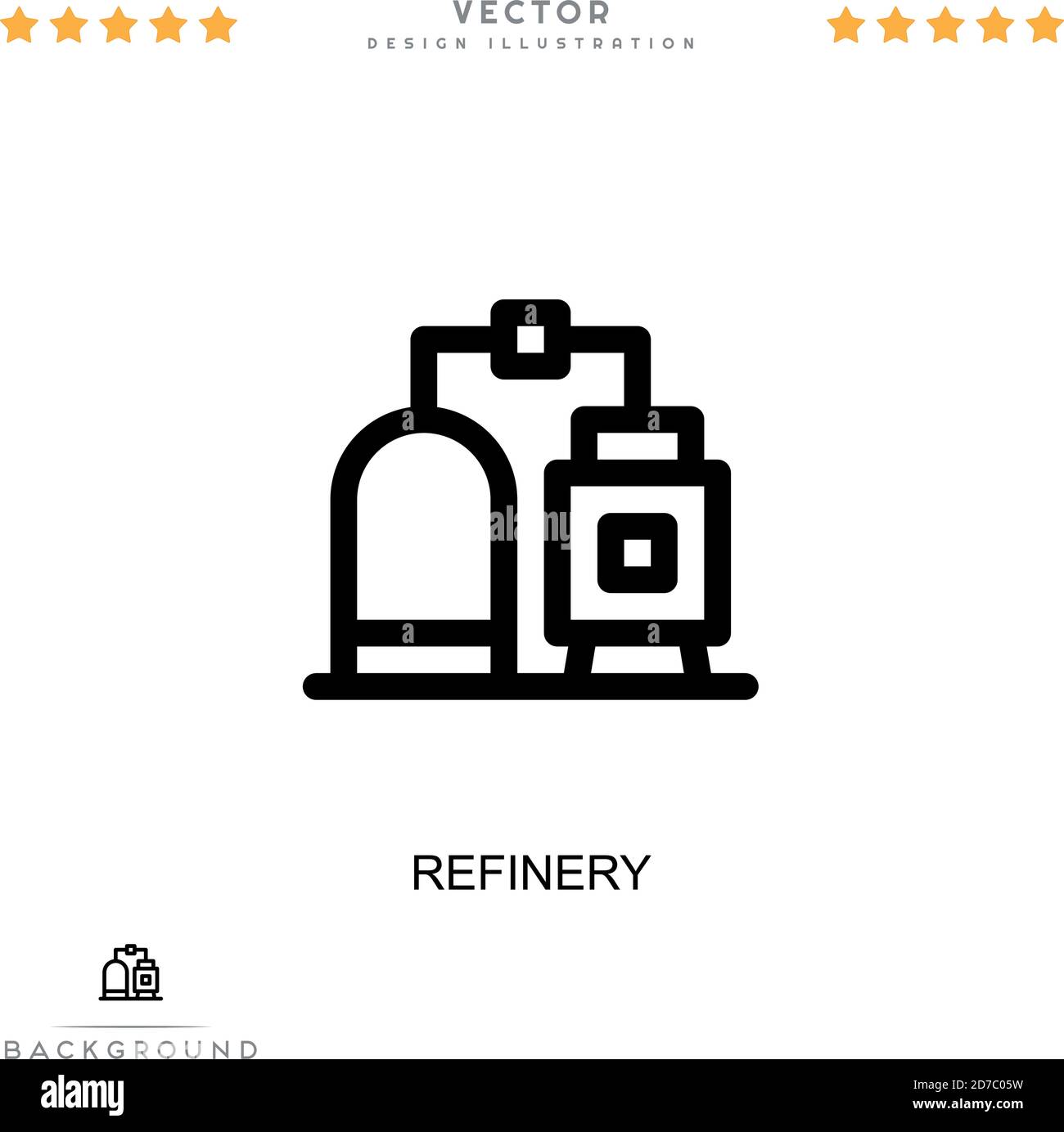 Refinery icon. Simple element from digital disruption collection. Line ...