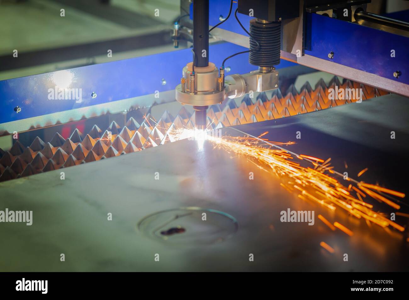 cnc plasma cutting machine cuts metal Stock Photo - Alamy