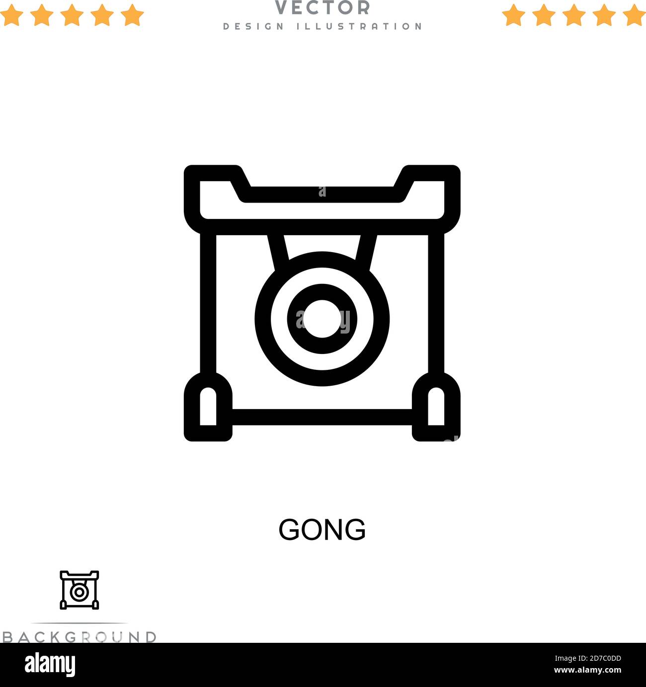 Gong icon. Simple element from digital disruption collection. Line Gong ...