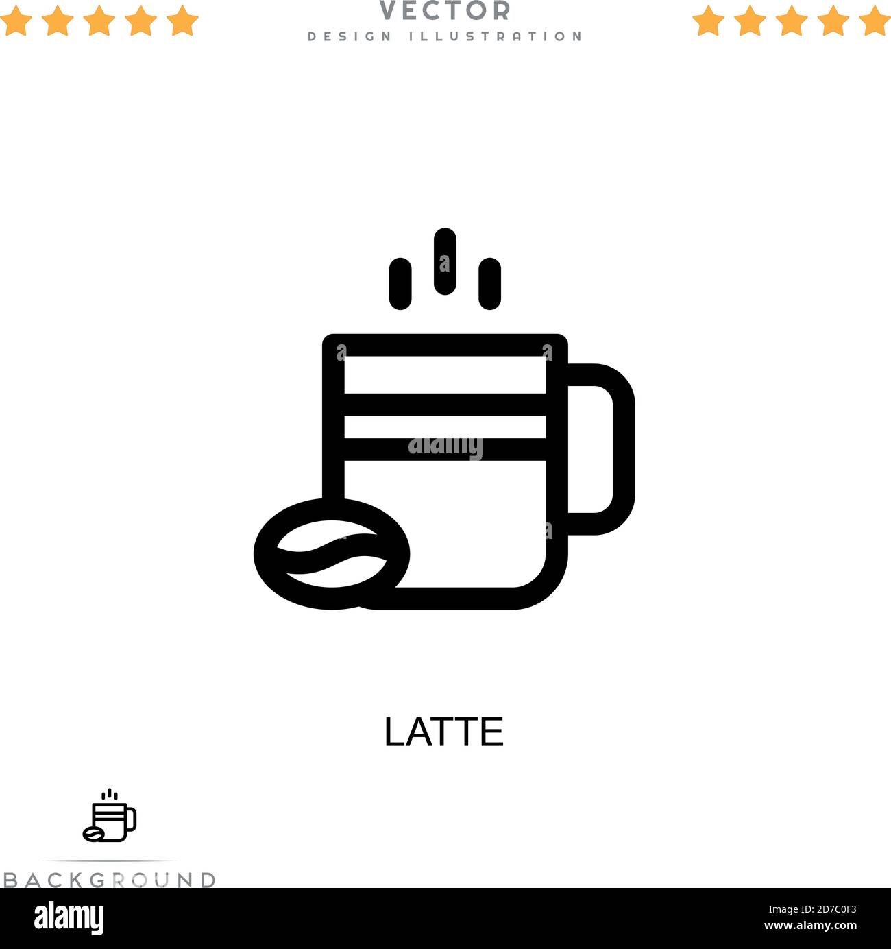 Latte icon. Simple element from digital disruption collection. Line ...