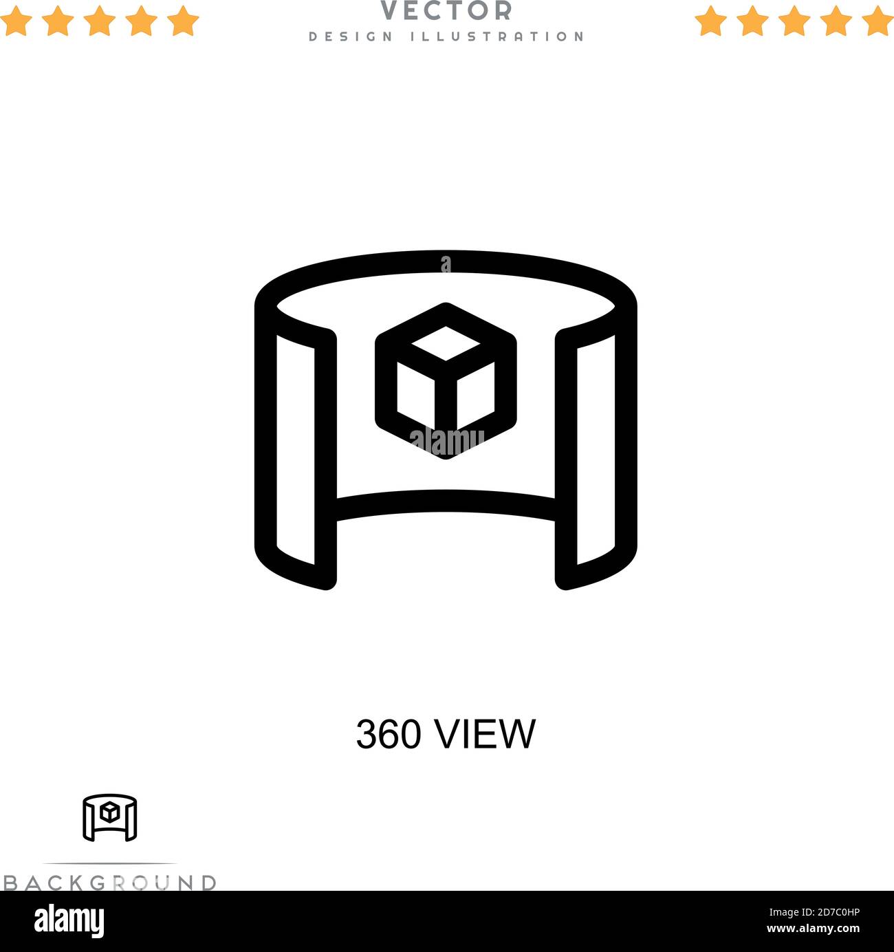 360 view icon. Simple element from digital disruption collection. Line ...