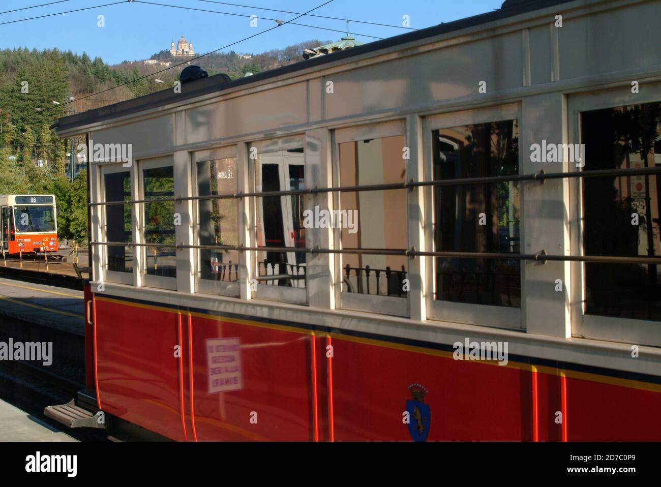 Turin, Piedmont, Italy - 03/10/2006 - The cogwheel train that connects ...