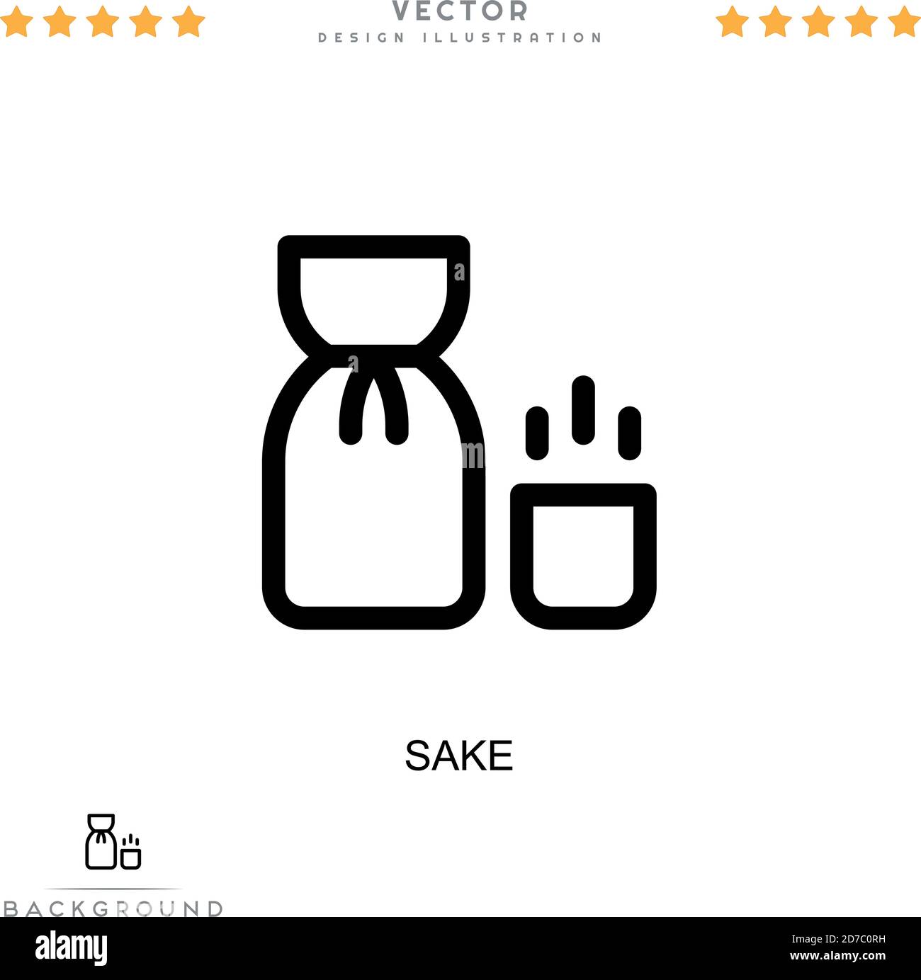 Sake icon. Simple element from digital disruption collection. Line Sake ...