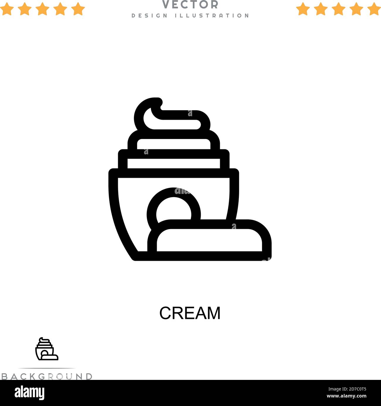 Cream icon. Simple element from digital disruption collection. Line ...