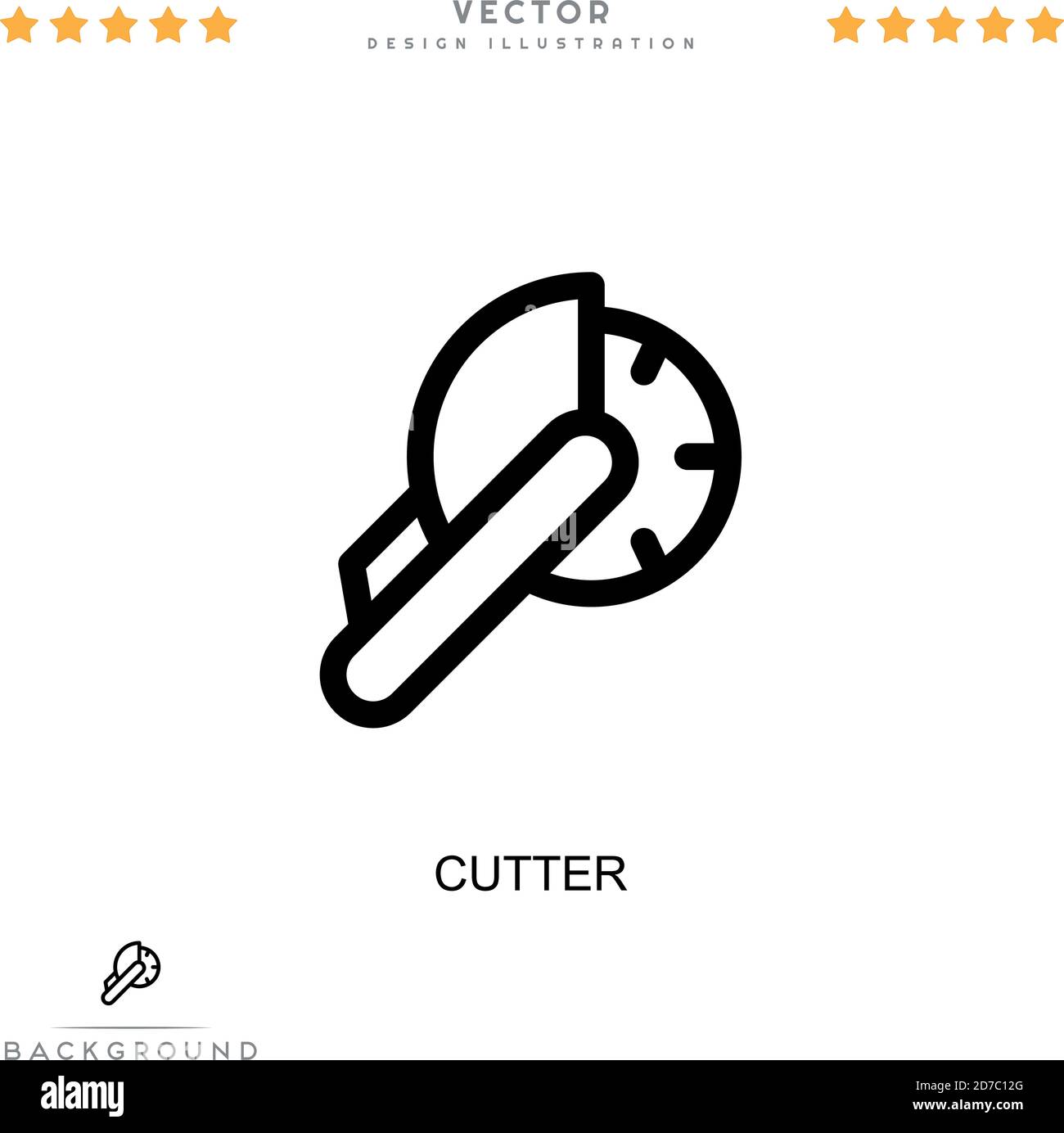 Cutter icon. Simple element from digital disruption collection. Line ...