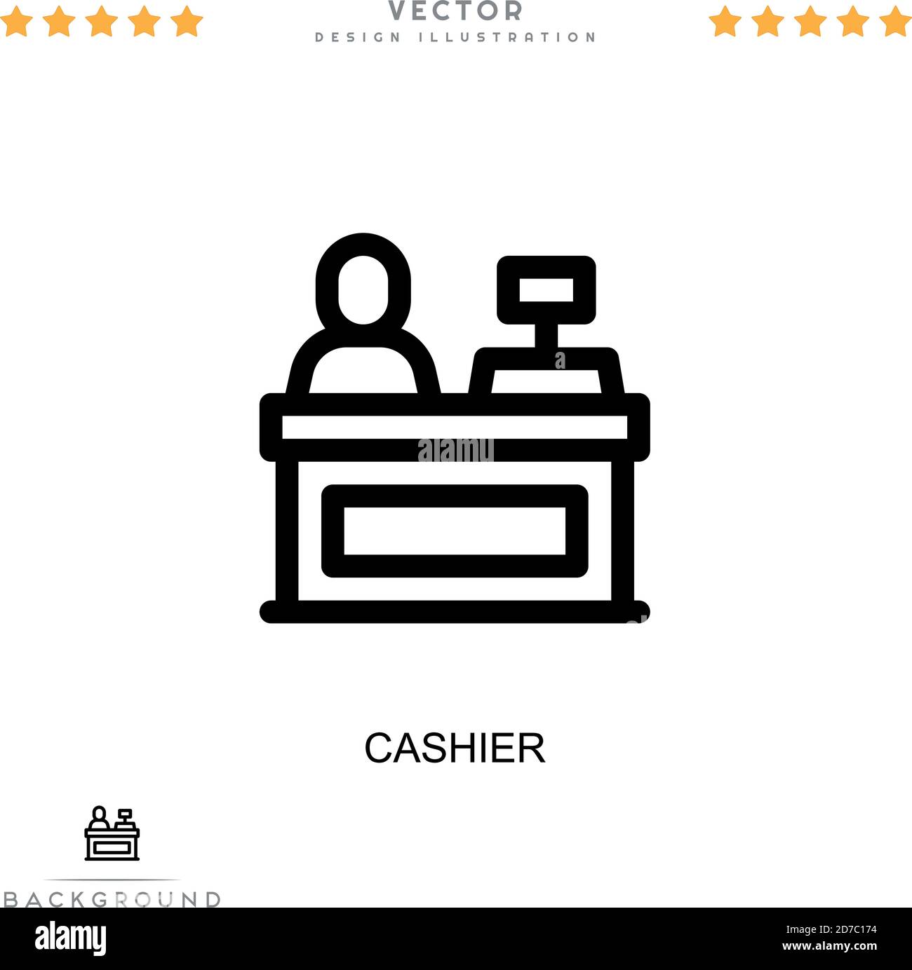 Cashier icon. Simple element from digital disruption collection. Line ...