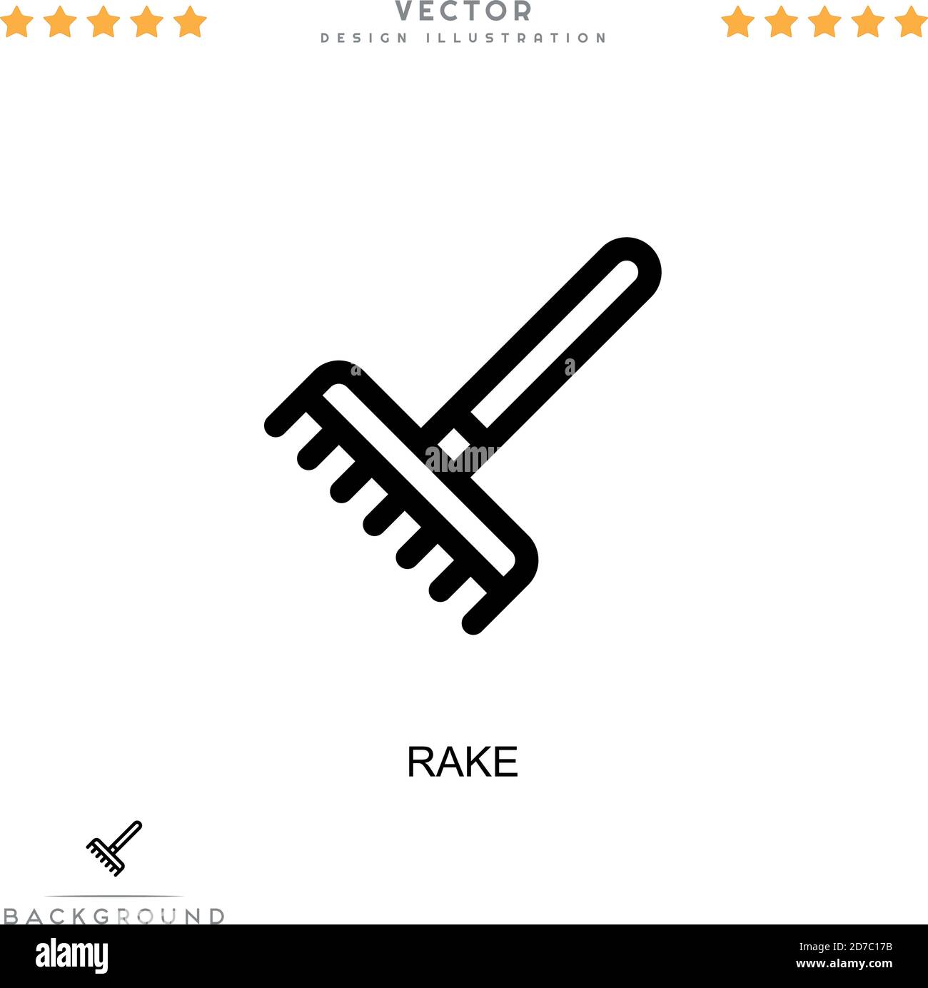 Rake icon. Simple element from digital disruption collection. Line Rake ...