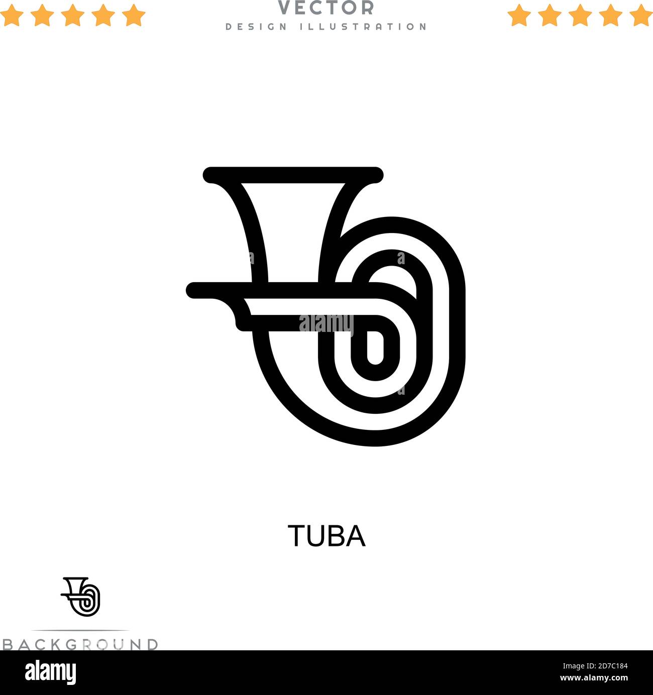 Tuba icon. Simple element from digital disruption collection. Line Tuba ...