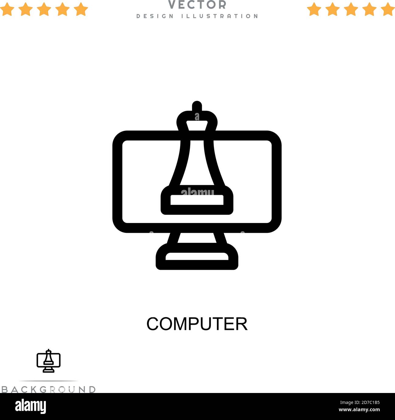 Computer icon. Simple element from digital disruption collection. Line ...