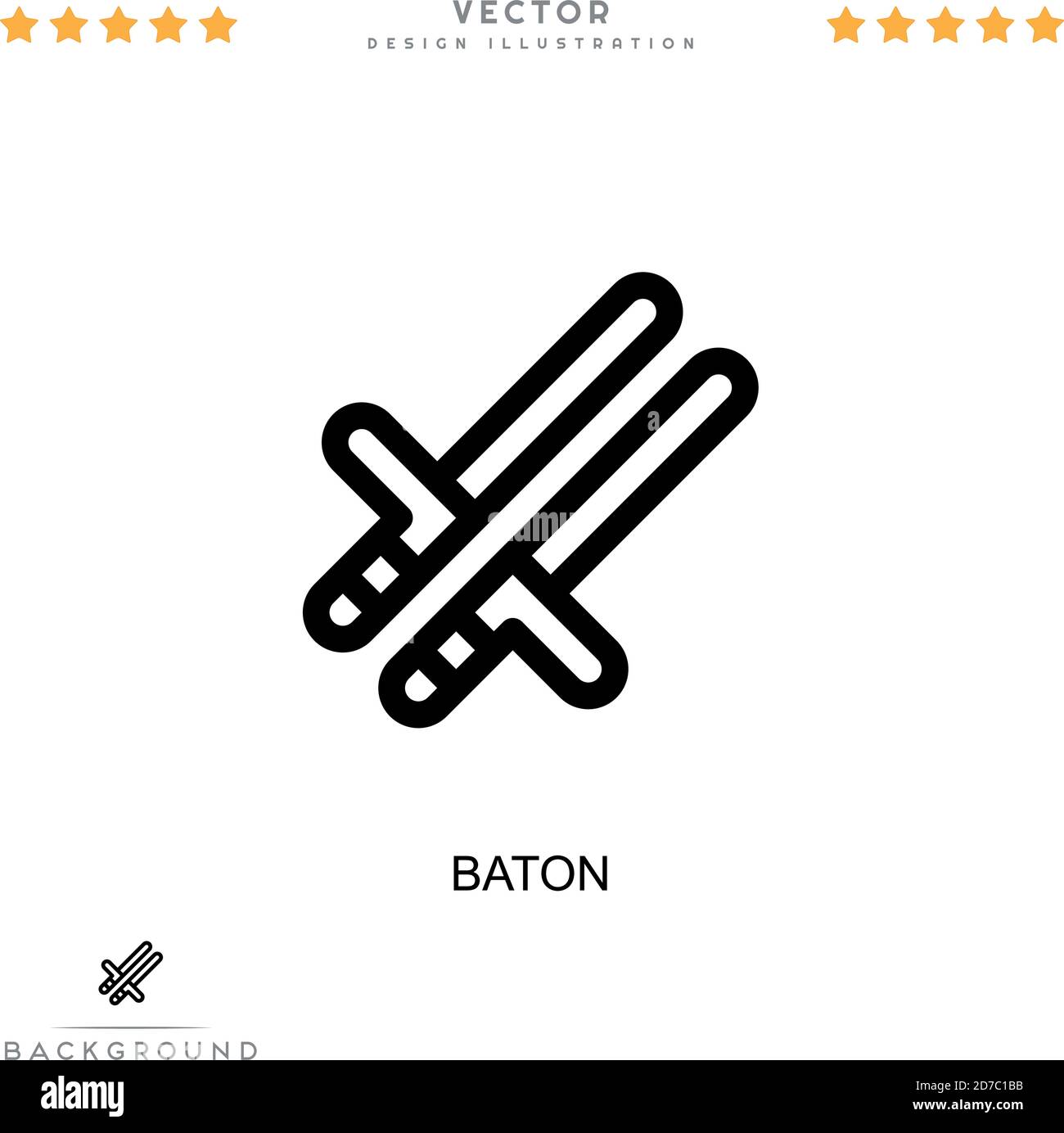 Baton icon. Simple element from digital disruption collection. Line ...