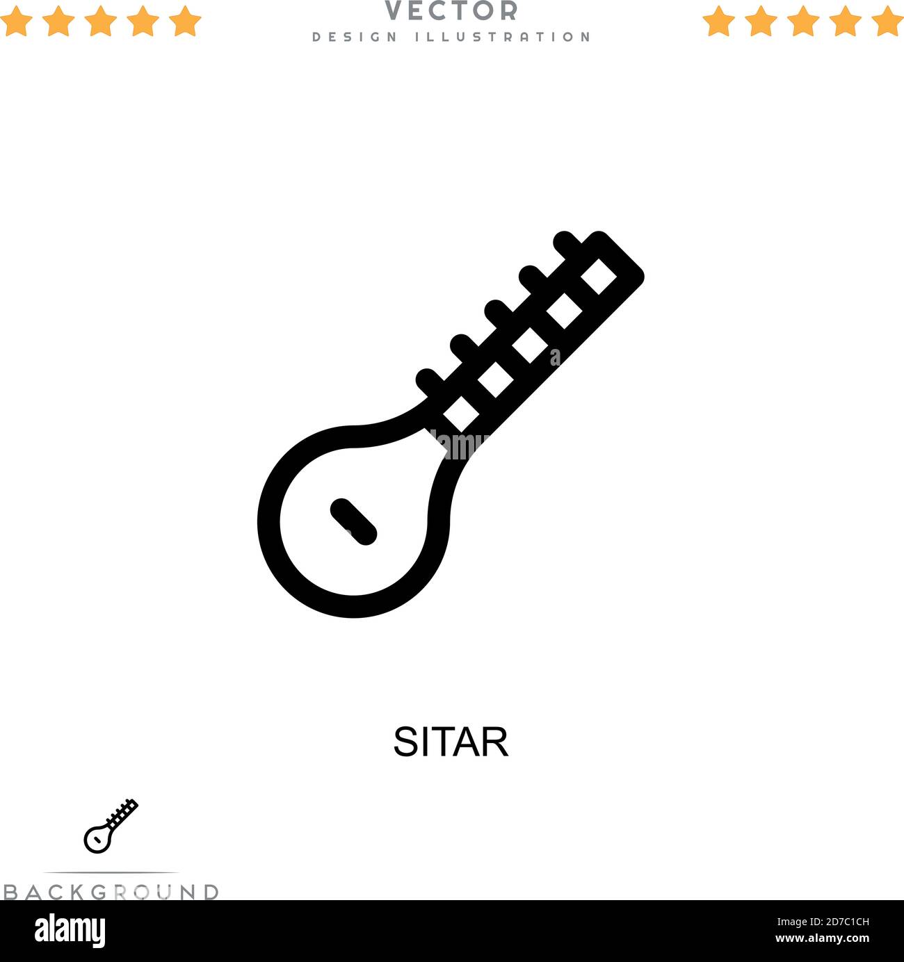 Sitar icon. Simple element from digital disruption collection. Line ...