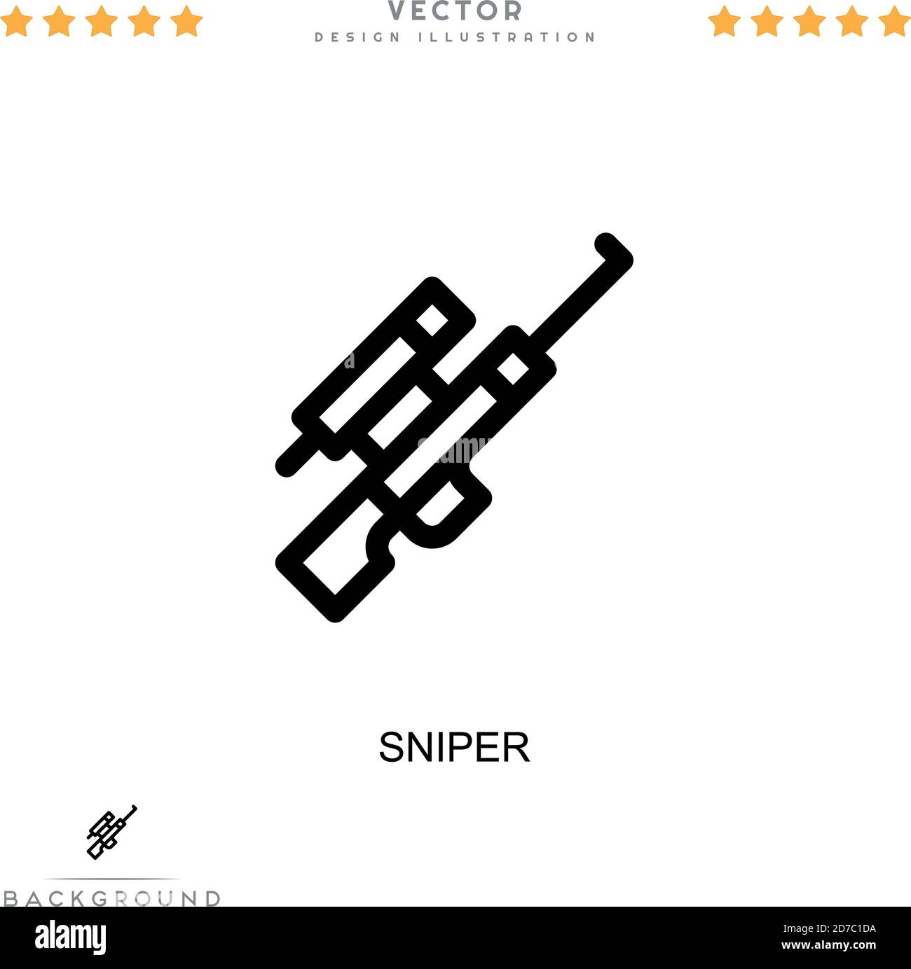 Sniper icon. Simple element from digital disruption collection. Line ...