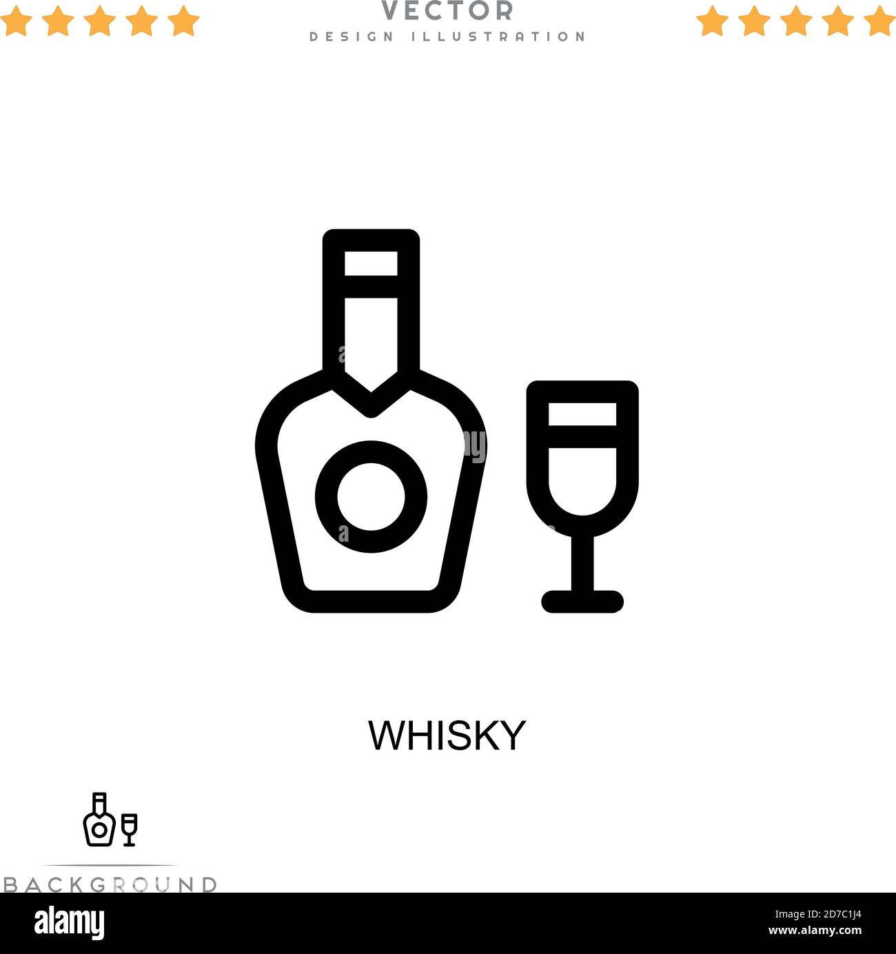 Whisky icon. Simple element from digital disruption collection. Line ...
