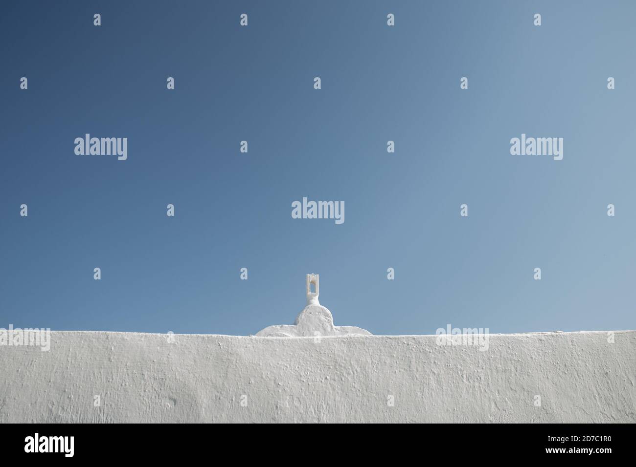 Upper part of the dome of a historic building in Greece under clear ...