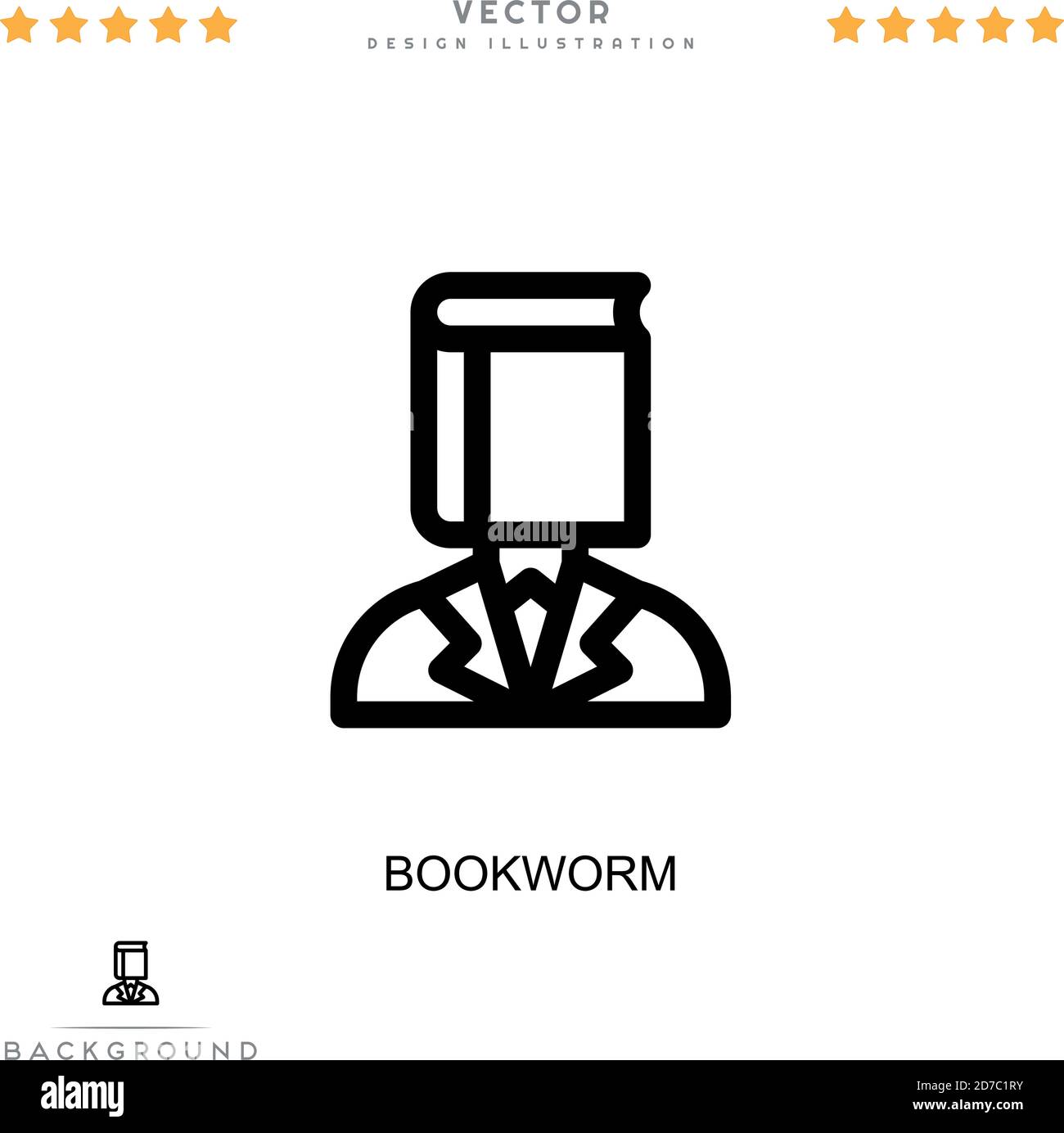 Bookworm icon. Simple element from digital disruption collection. Line ...