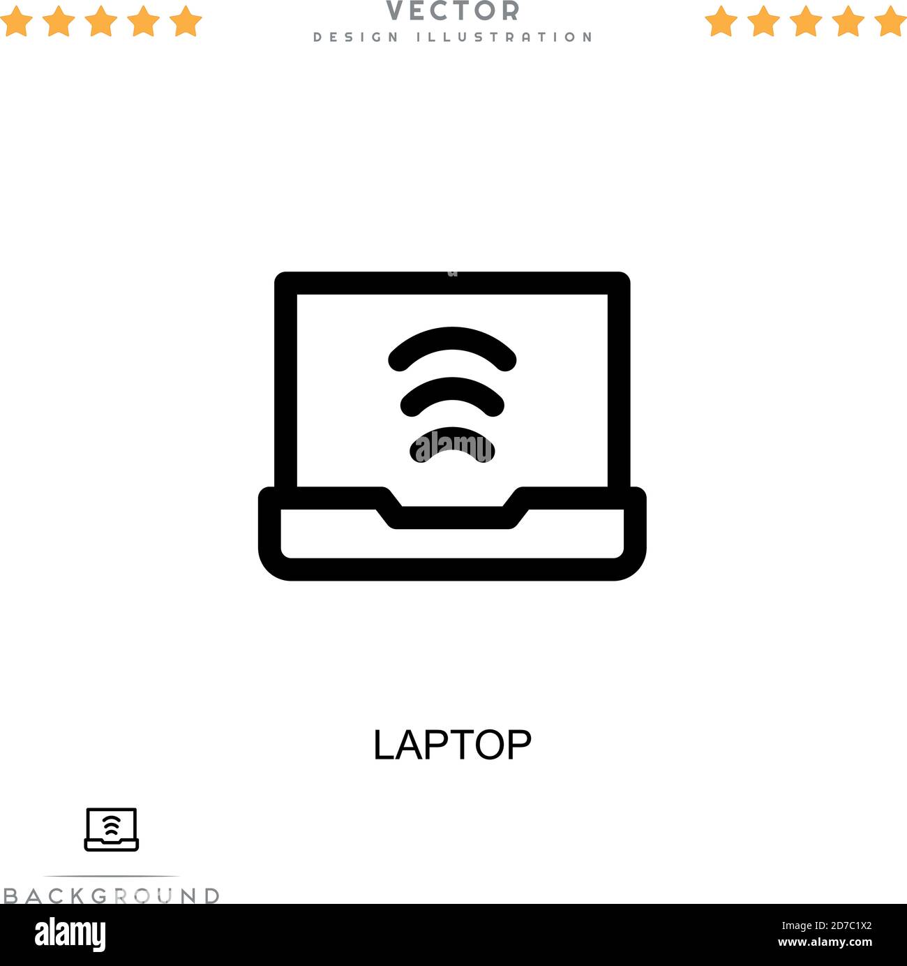 Laptop icon. Simple element from digital disruption collection. Line ...