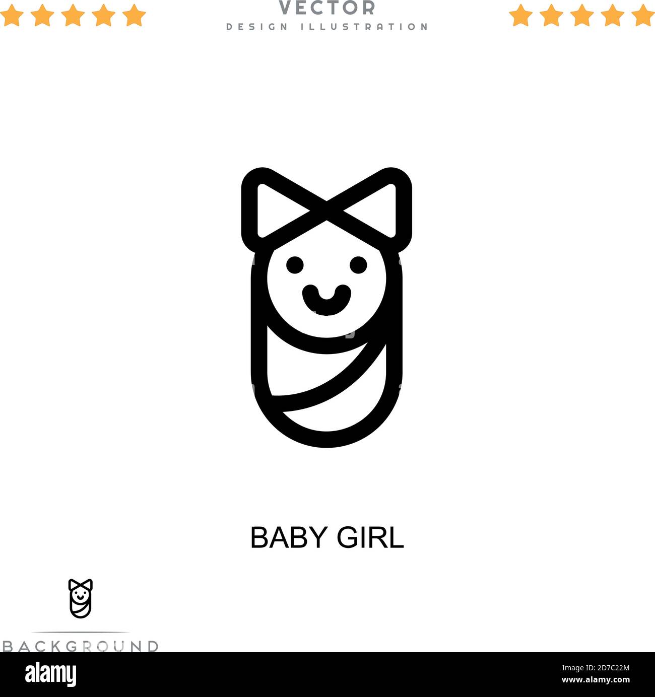 Baby girl icon. Simple element from digital disruption collection. Line ...