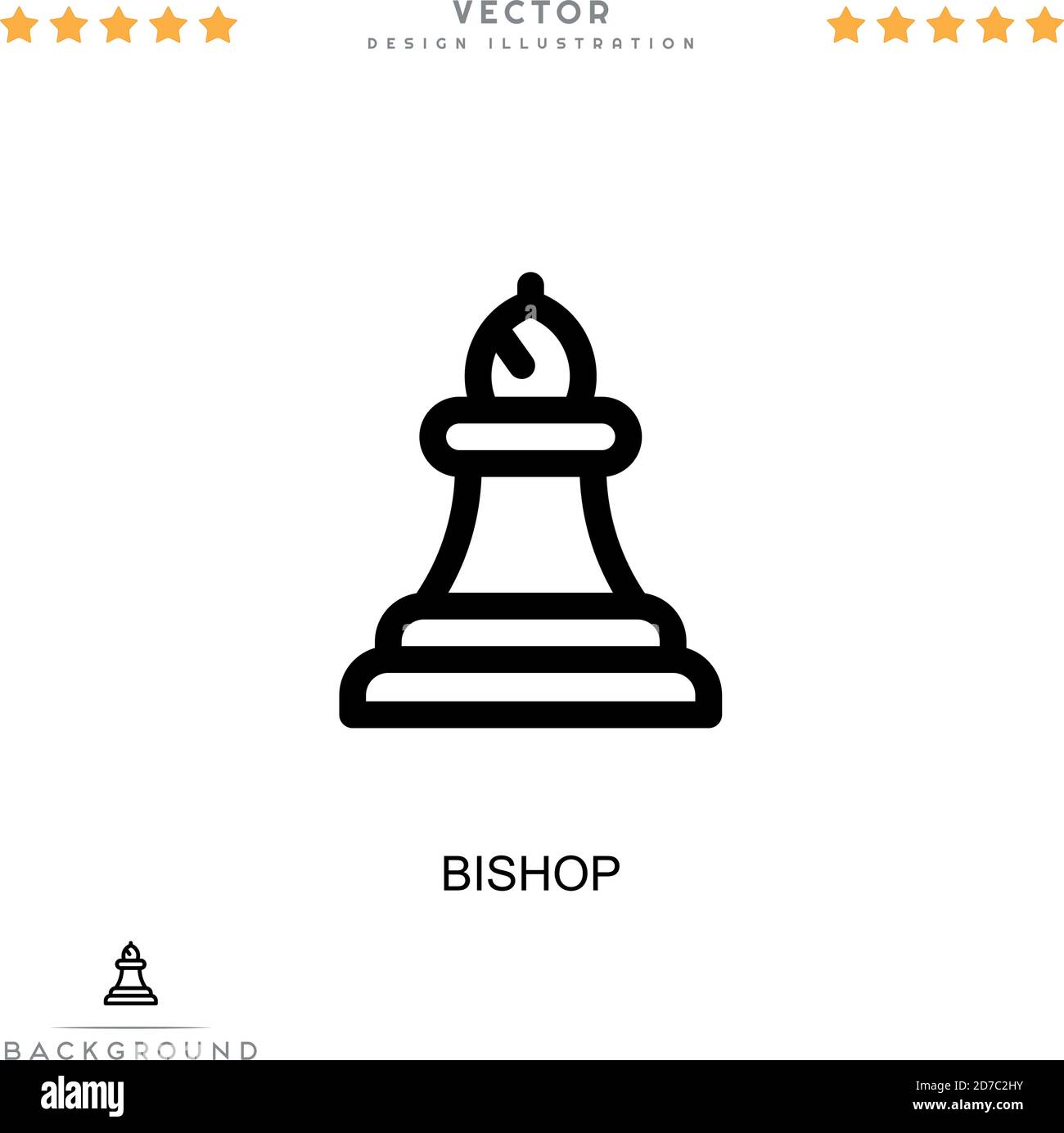 Bishop icon. Simple element from digital disruption collection. Line ...