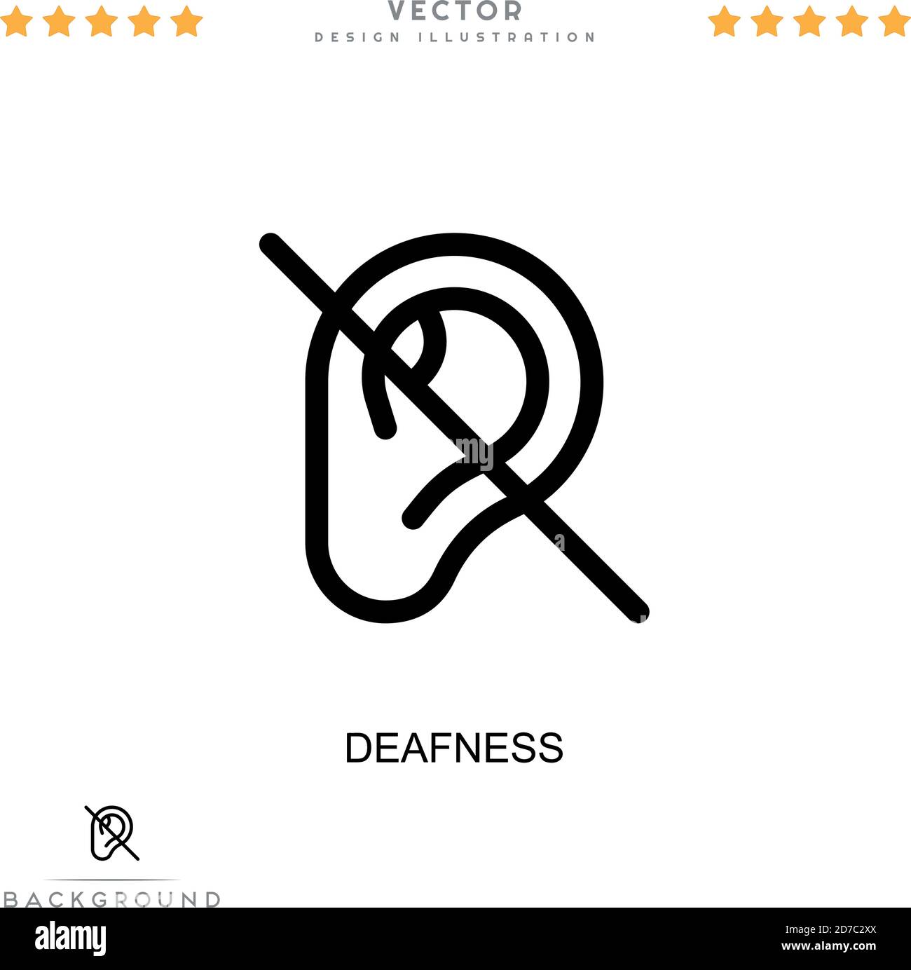 Deafness icon. Simple element from digital disruption collection. Line ...