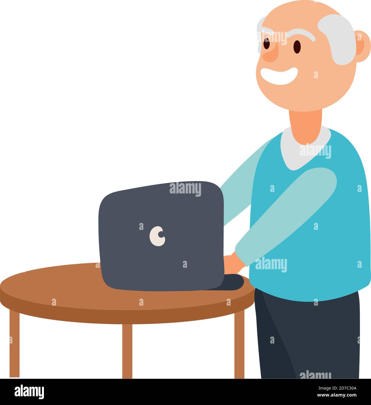 Pensioner using tech Stock Vector Images - Alamy