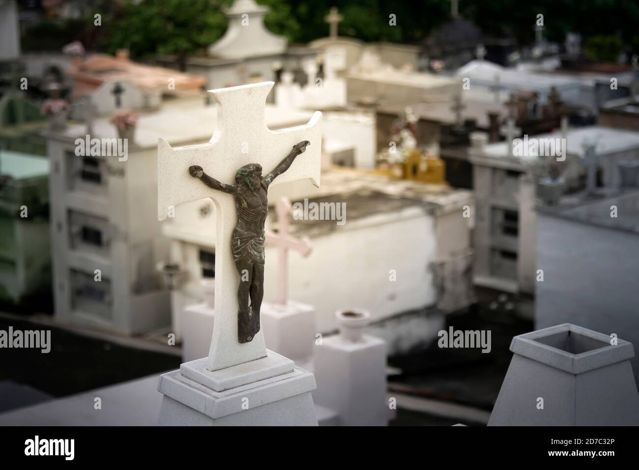 indoor scene of a cemetery showing several graves Stock Photo - Alamy