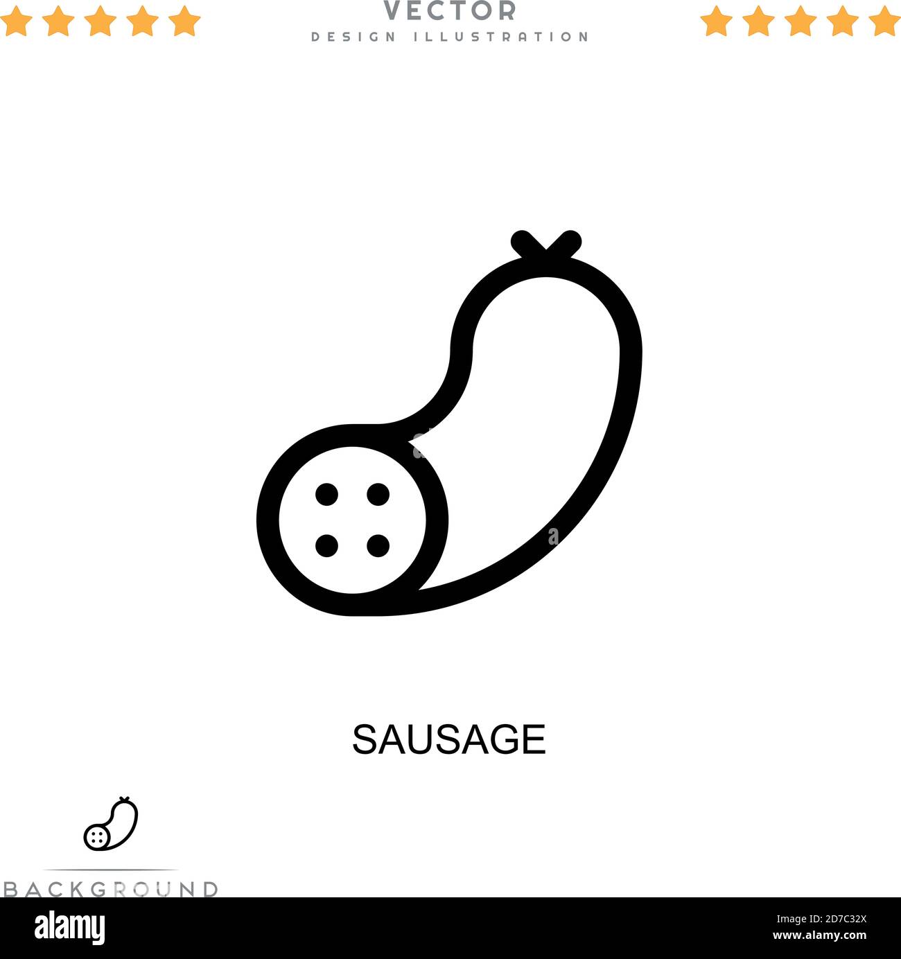 Sausage icon. Simple element from digital disruption collection. Line ...