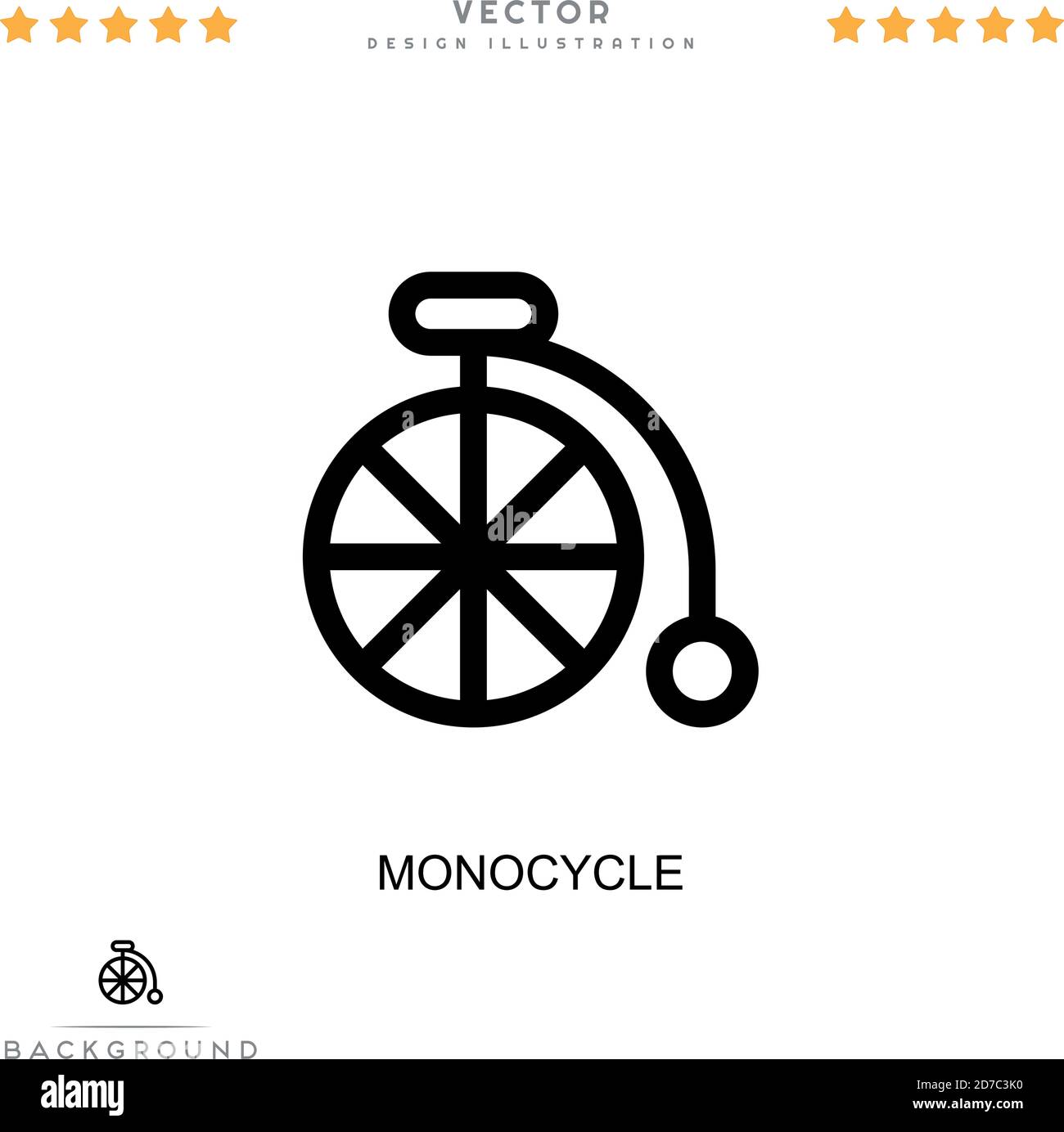 Monocycle icon. Simple element from digital disruption collection. Line ...