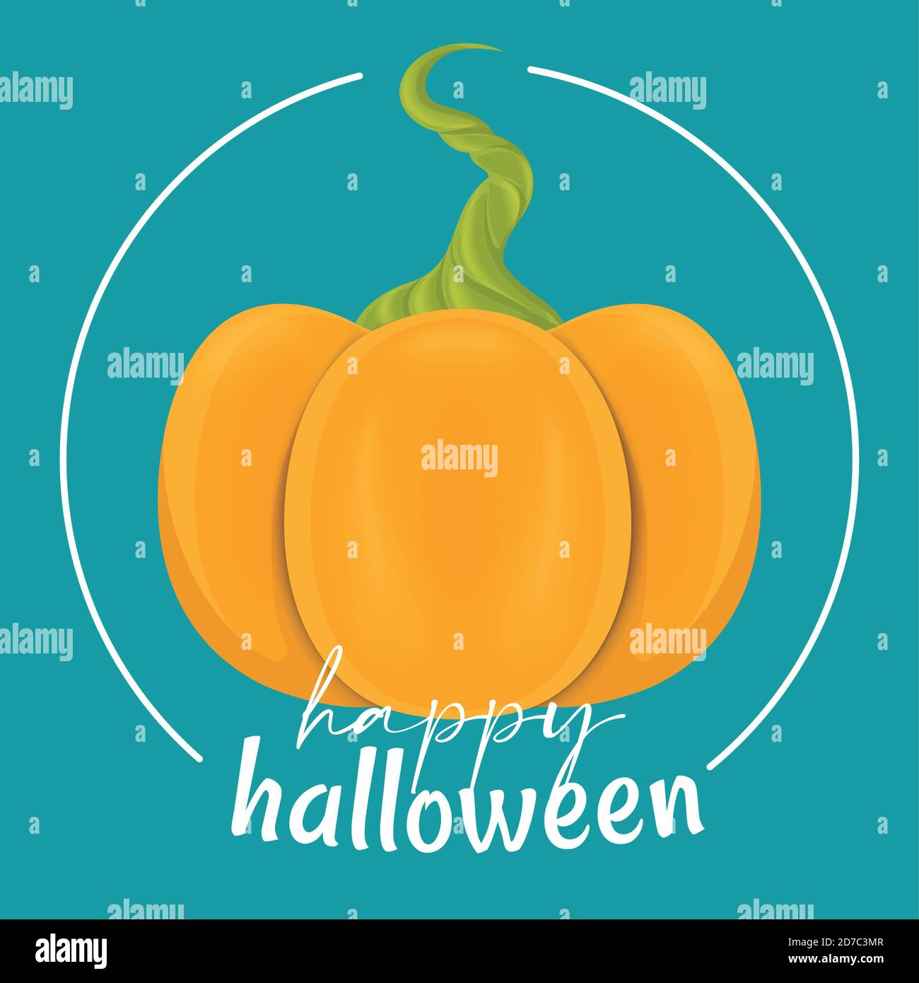 Halloween pumpkin. Happy halloween card - Vector illustration Stock ...