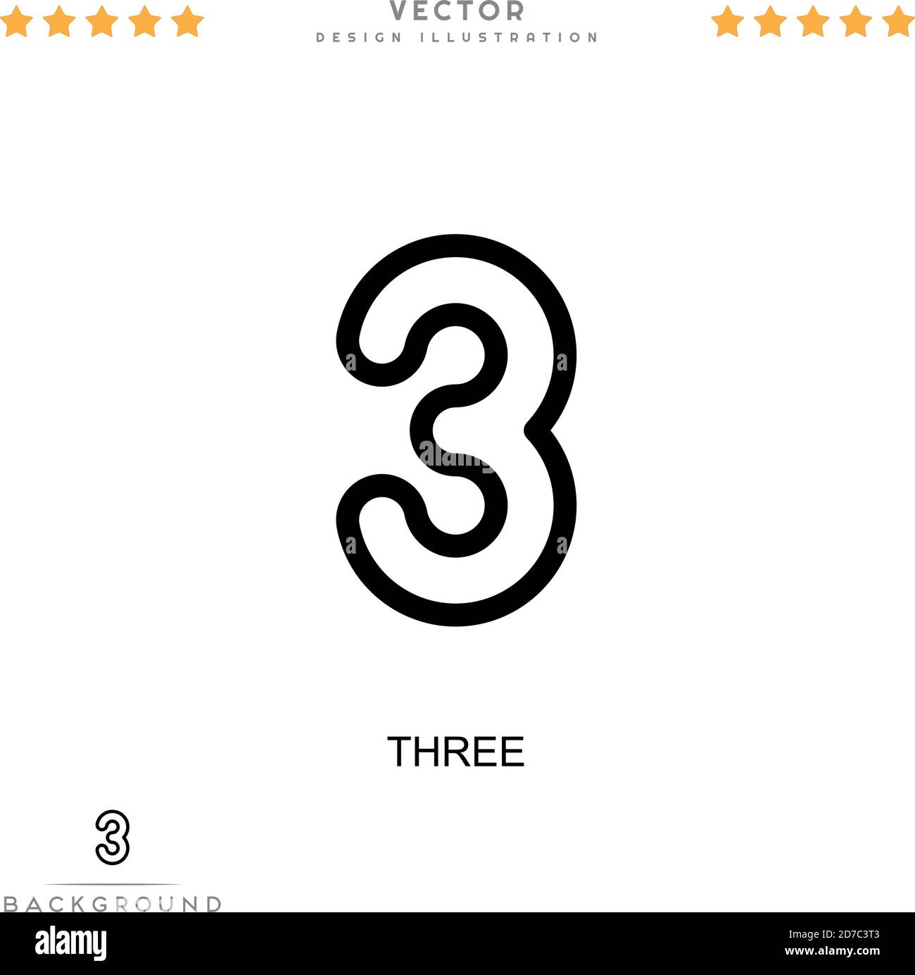 Three icon. Simple element from digital disruption collection. Line ...