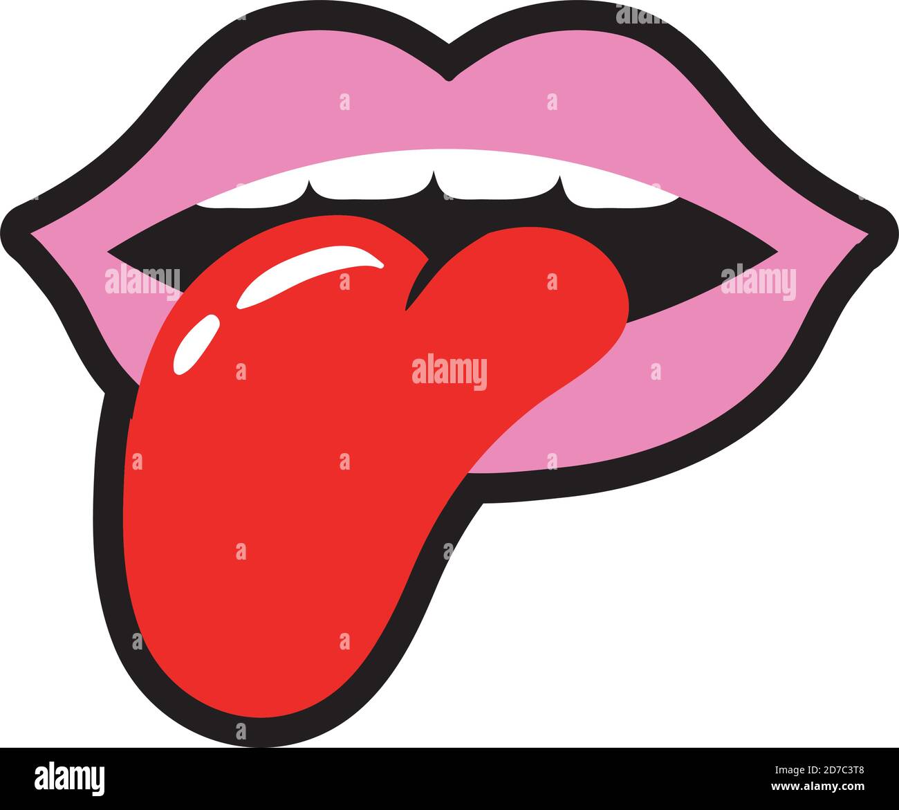 Mouth With Tongue Out Pop Art Style Icon Vector Illustration Design