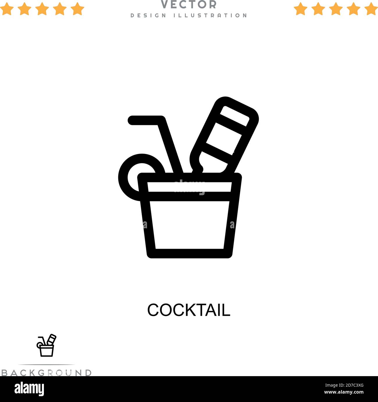 Cocktail icon. Simple element from digital disruption collection. Line ...