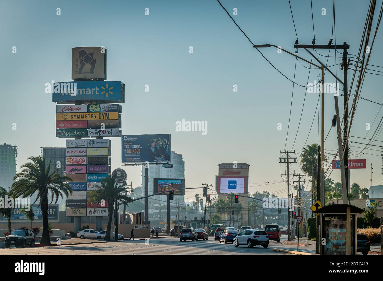 Huge billboards on busy street in Tijuana, Mexico Stock Photo - Alamy