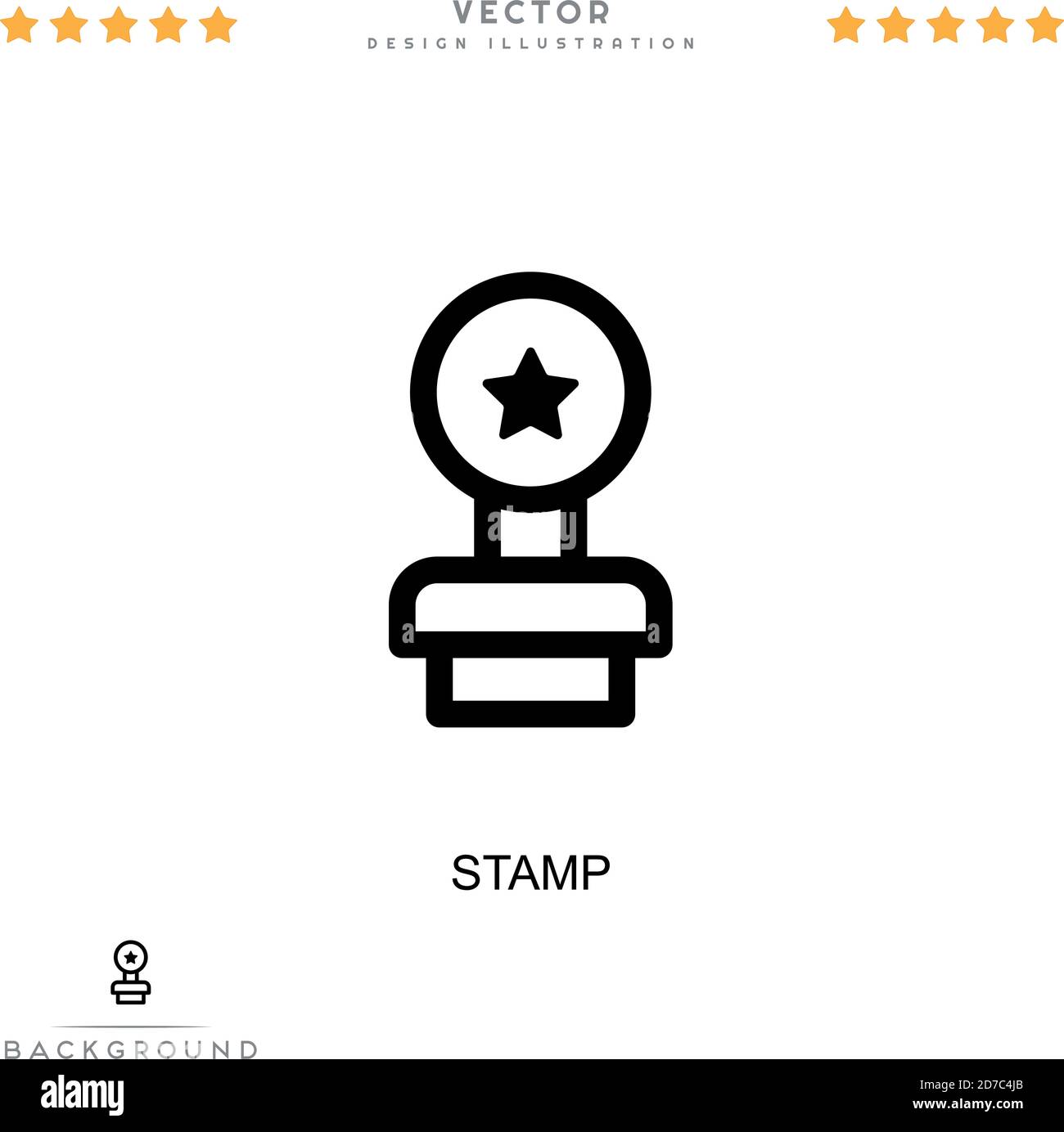 Stamp icon. Simple element from digital disruption collection. Line ...