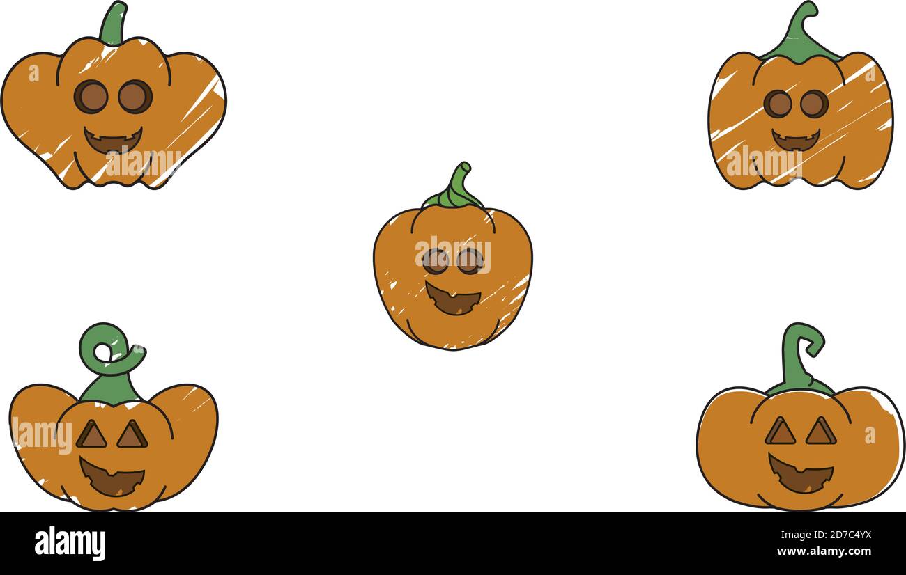 Set of halloween pumpkins icons. Halloween season - Vector Stock Vector ...