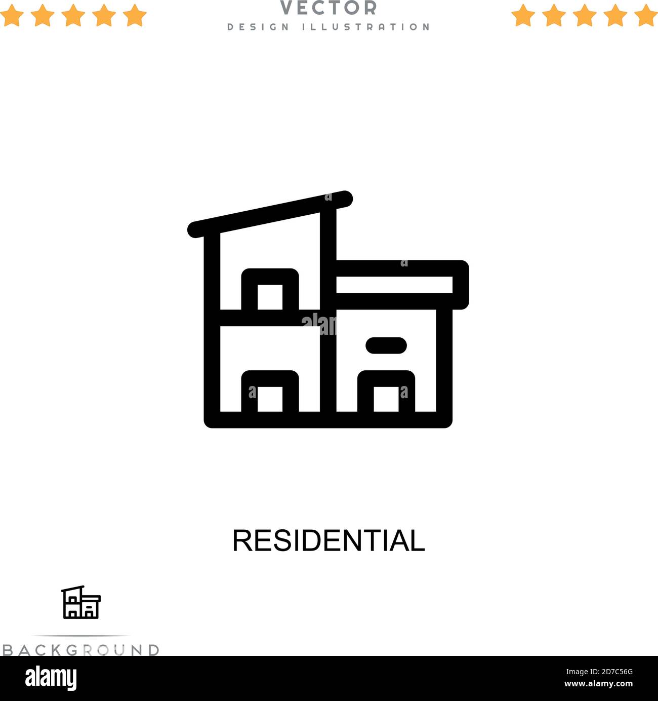 Residential icon. Simple element from digital disruption collection ...