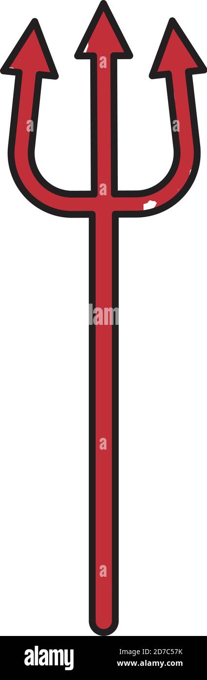 Isolated devil fork icon. Halloween season icon - Vector Stock Vector ...