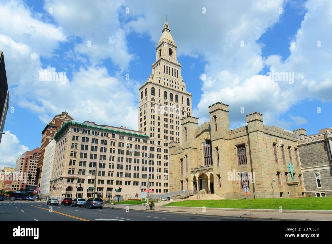 Hartford modern city skyline including Travelers Tower and Wadsworth ...