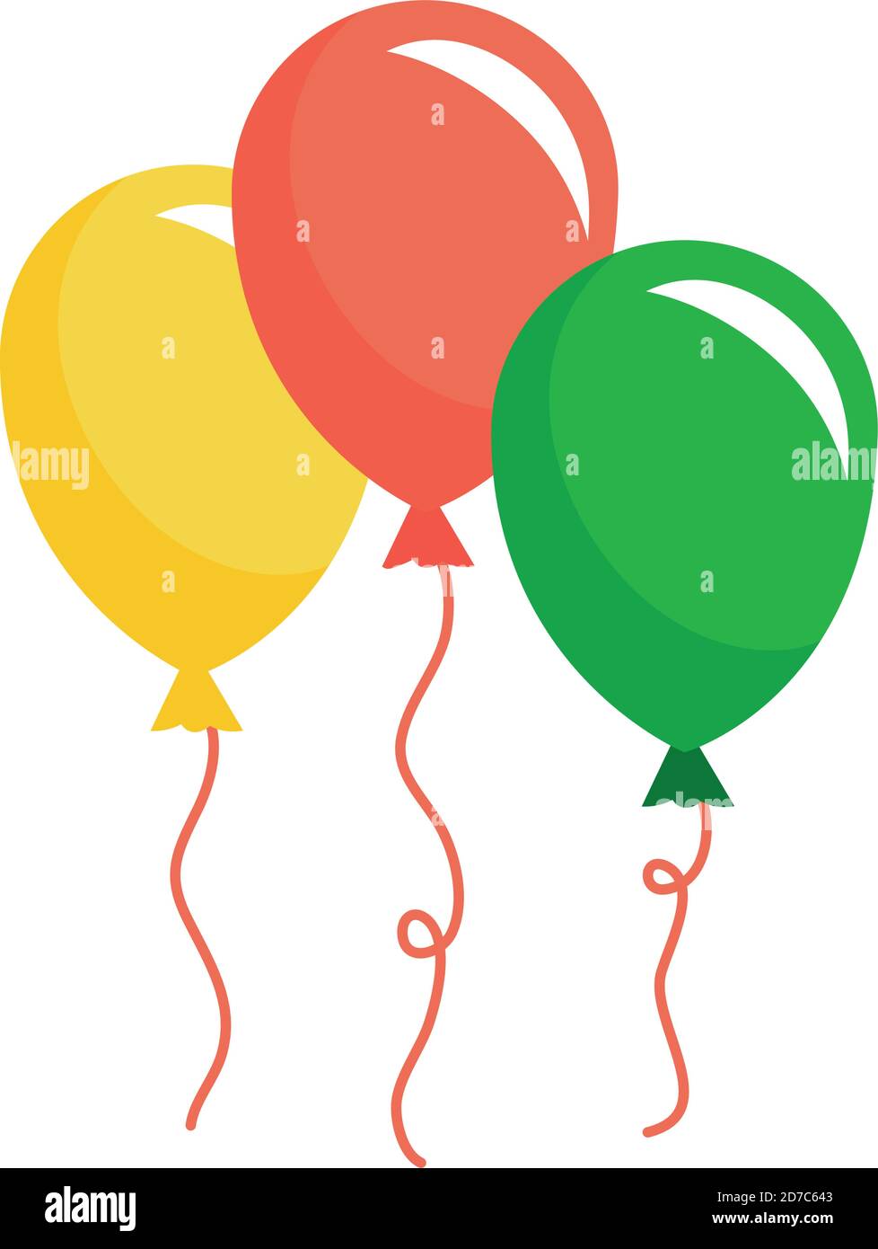 Balloons Helium Floating Isolated Icon Vector Illustration Design Stock