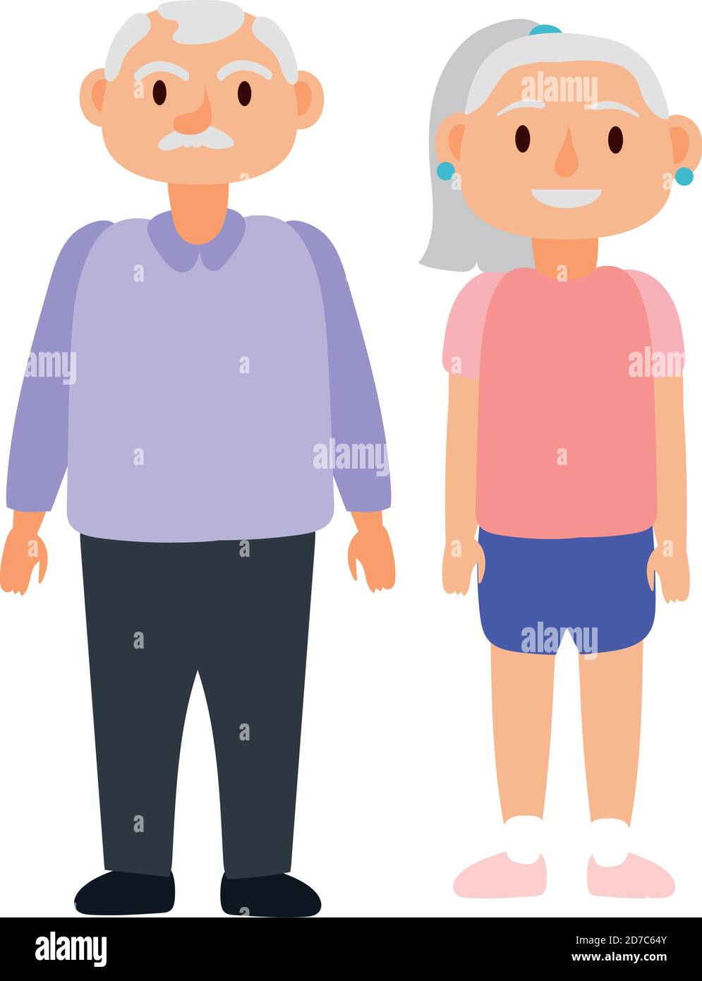 old couple persons avatars characters vector illustration design Stock ...