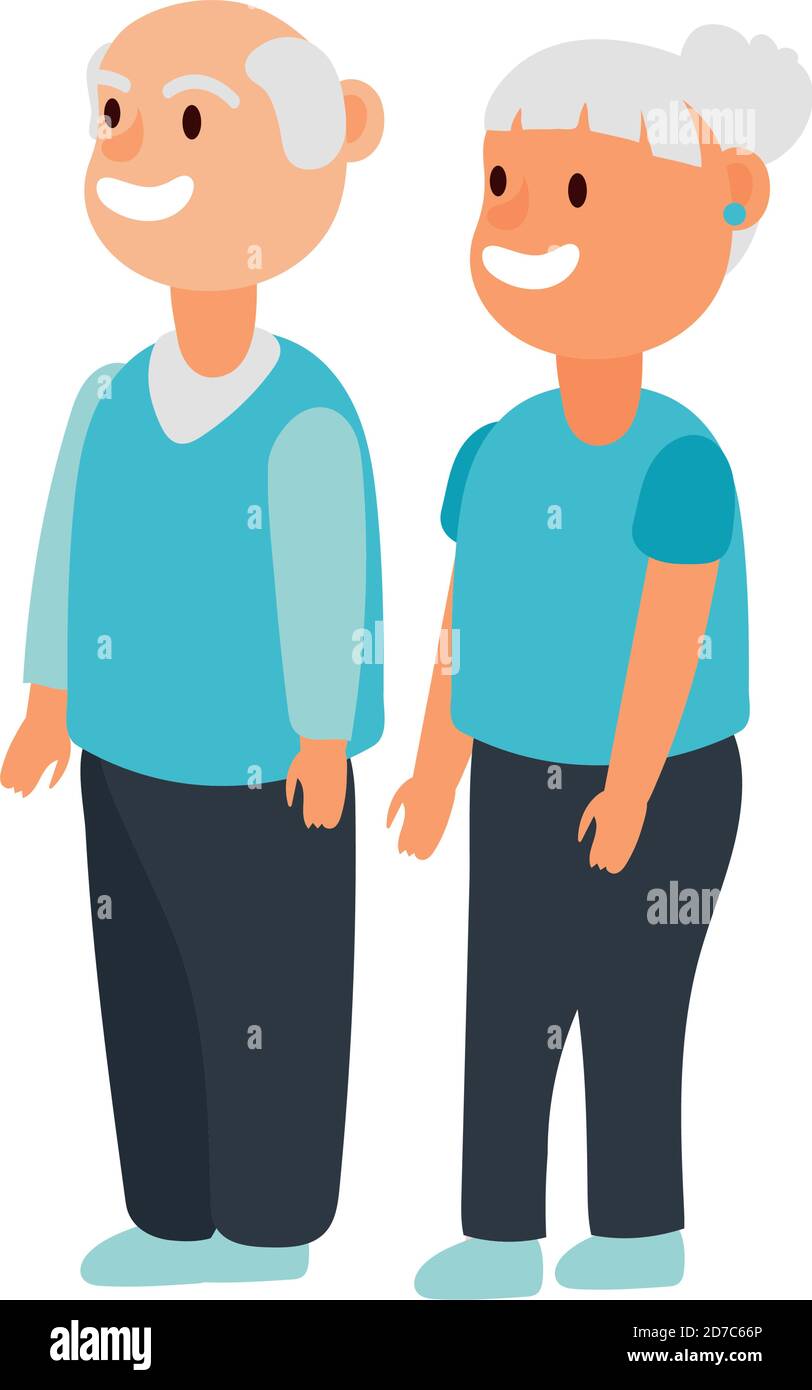 old couple persons avatars characters vector illustration design Stock ...