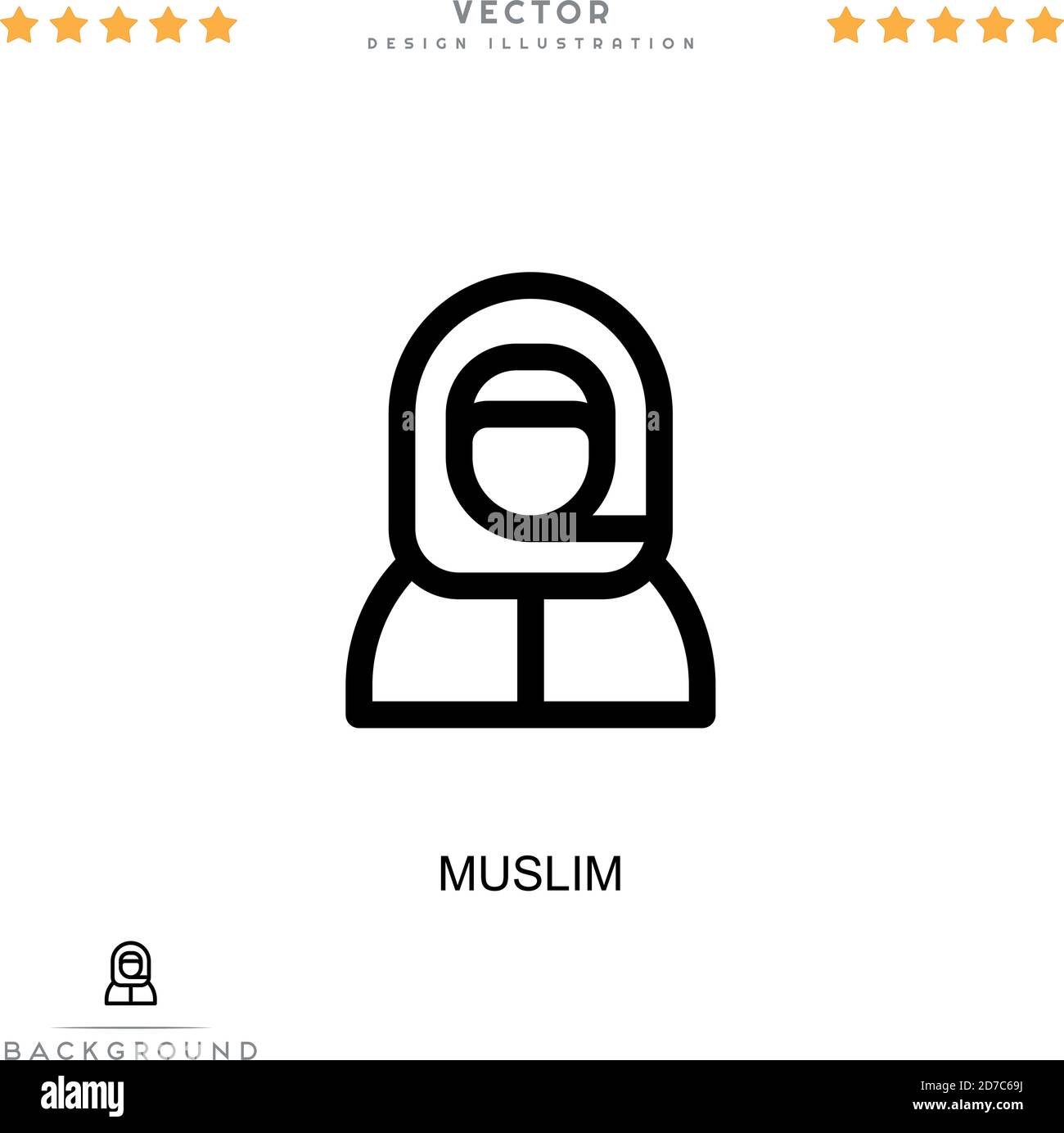 Muslim icon. Simple element from digital disruption collection. Line ...