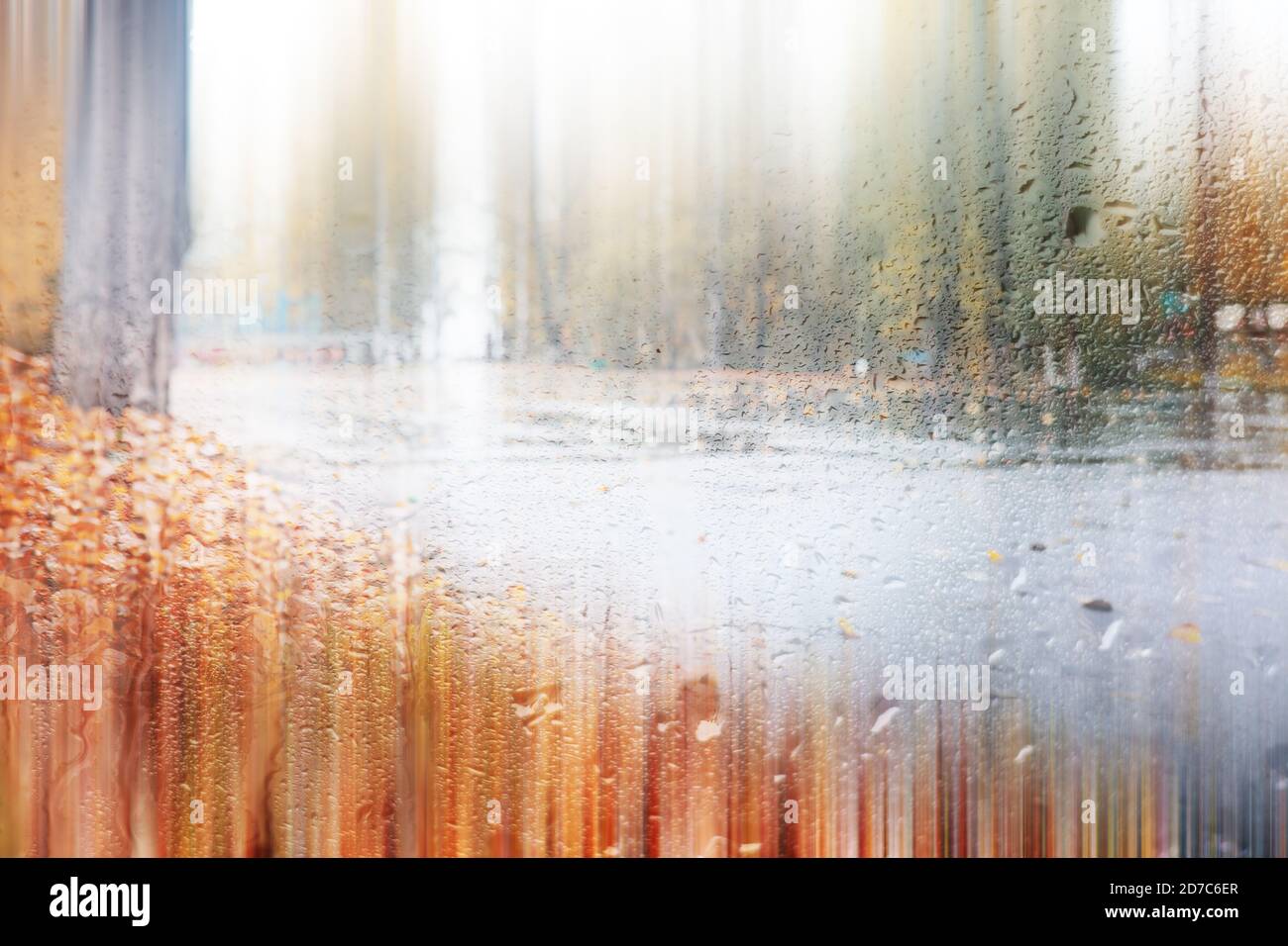 Background autumn rain in the park Stock Photo - Alamy