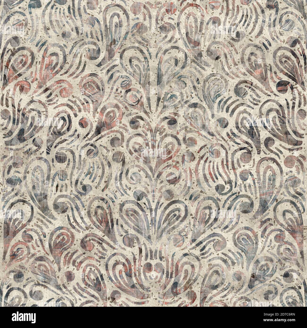 Chic formal grungy damask texture seamless pattern Stock Photo - Alamy